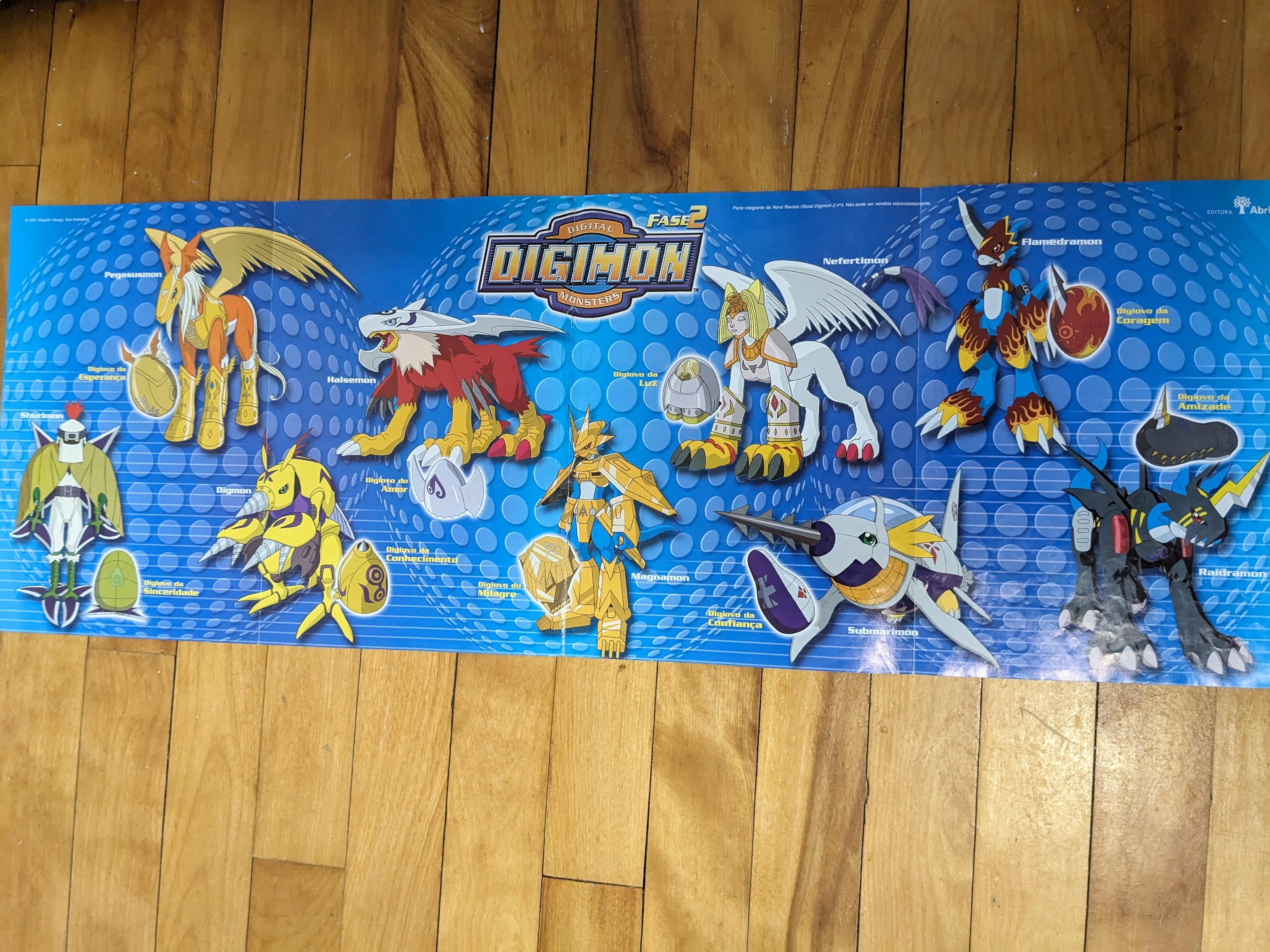 Digimon Adventure 02 Poster Rare Magazine Long Veemon