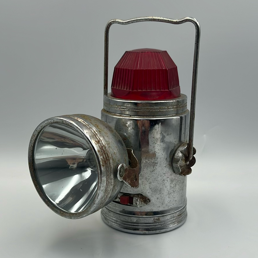 07 Vtg Ash Flash Handheld Railroad Hazard Light Lantern 7.5”