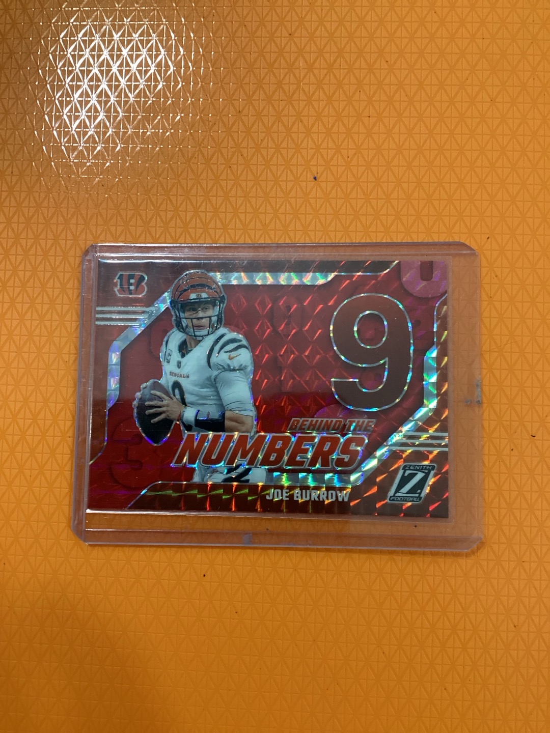 2023 Zenith Football Joe Burrow Behind The Numbers Red Prizm Bengals SP
