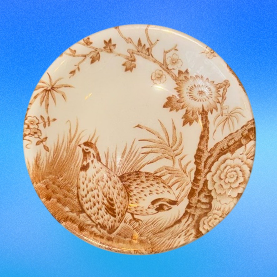 Vintage Furnivals England Quail Butter Pat Dish, 3”