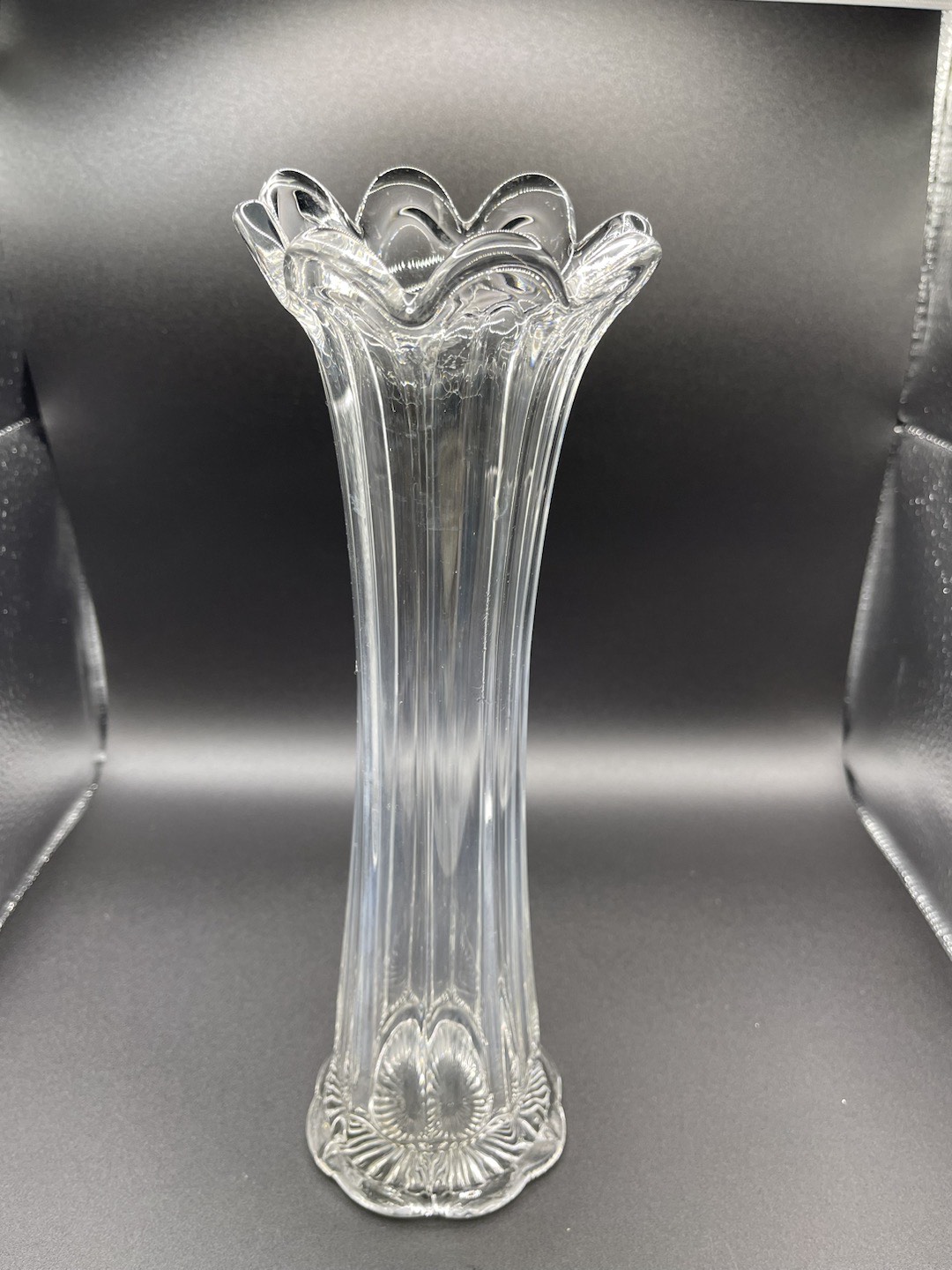 Vintage 8 Finger Swung Glass Vase