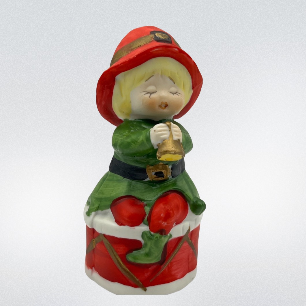 Ceramic Christmas Elf Bell Jasco Taiwan 4”
