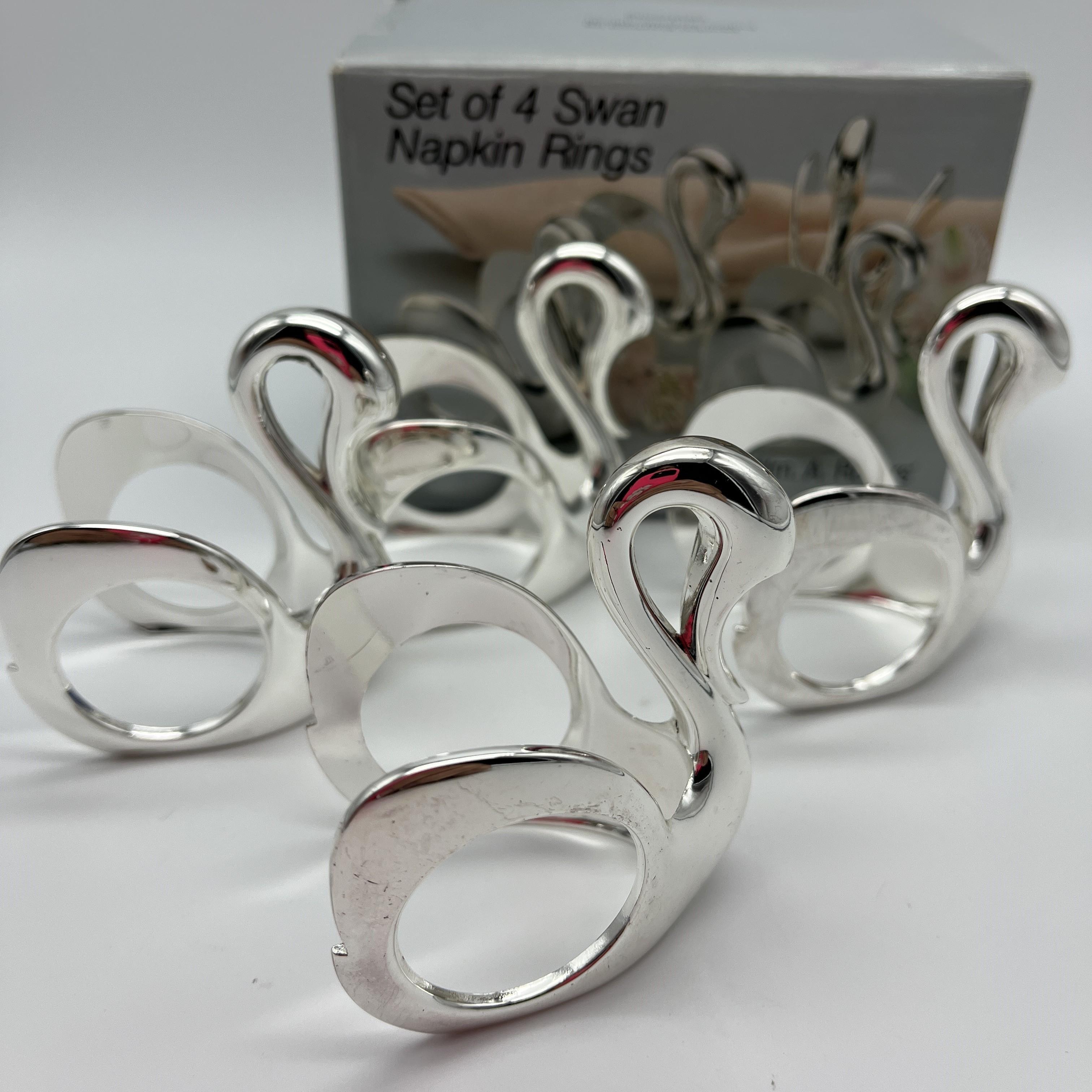 Rogers Silver Plate Swan Napkin Ring Holder - Japan