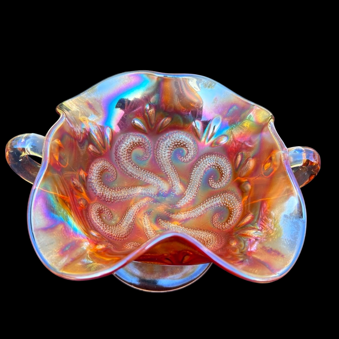 Vintage Dugan Carnival Glass Bon Bon Dish