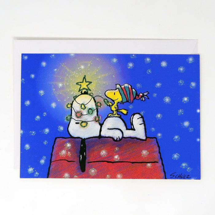 Snoopy & Woodstock Christmas Card - Peanuts Holiday Cheer