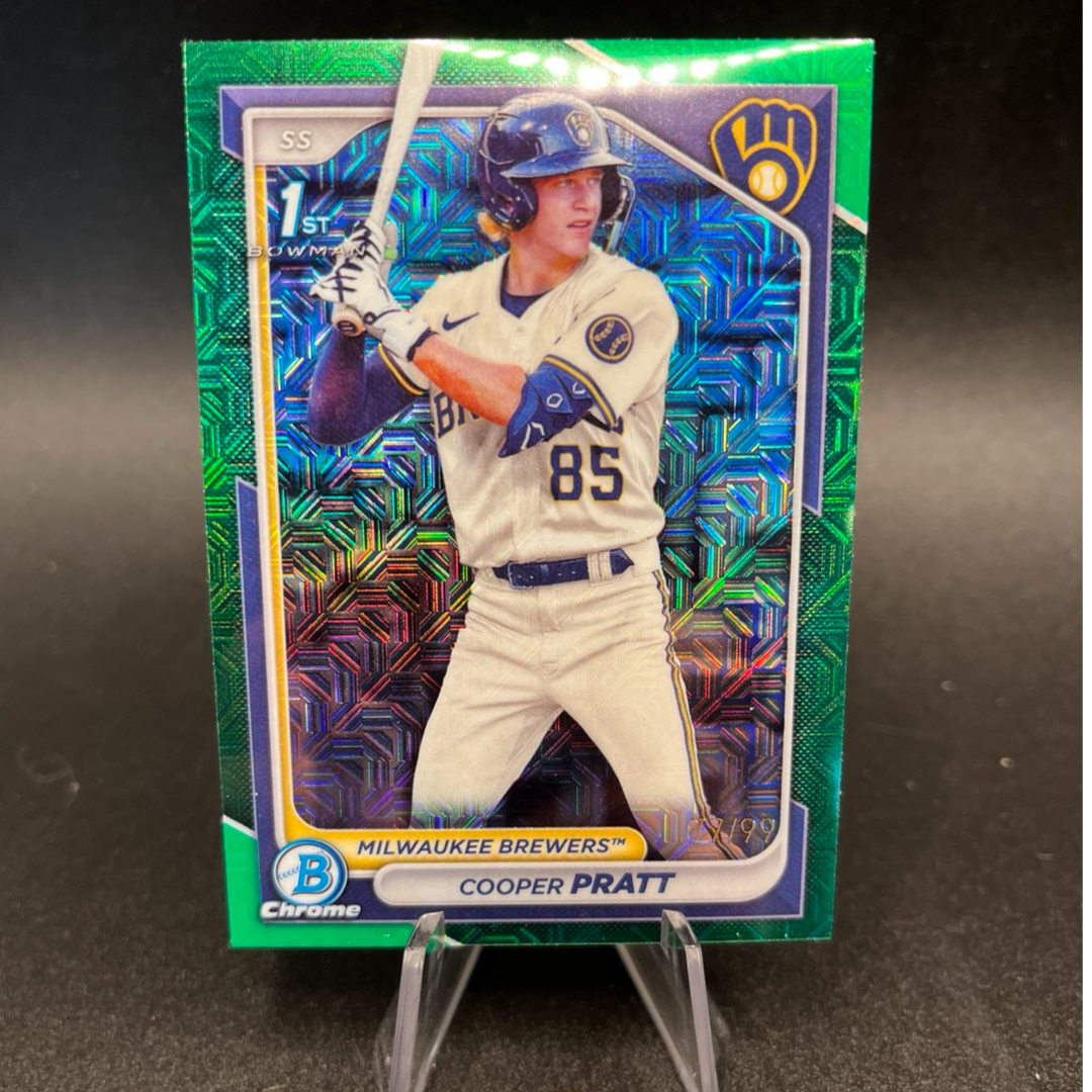 Cooper Pratt Green Mojo #77/99 2024 Bowman Mega Baseball Card Milwaukee ...