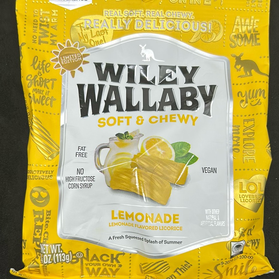 Wiley Wallaby lemonade licorice snack