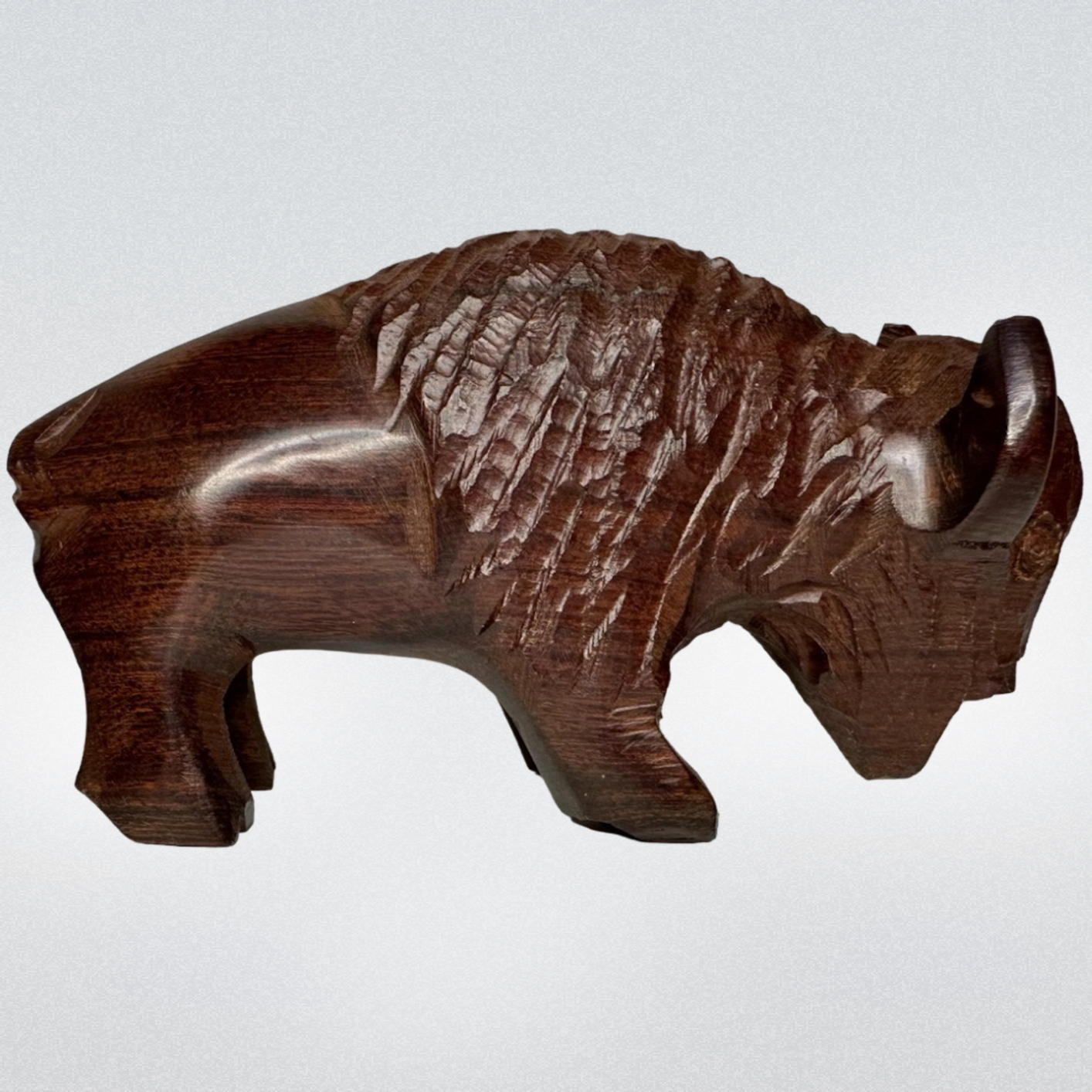 Hand Carved Waddy Wood Buffalo