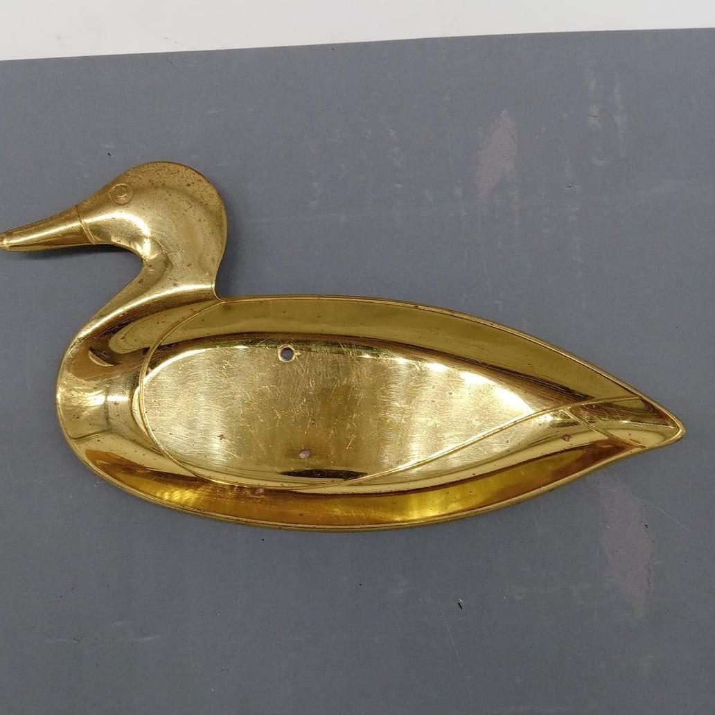 Brass duck trinket dish