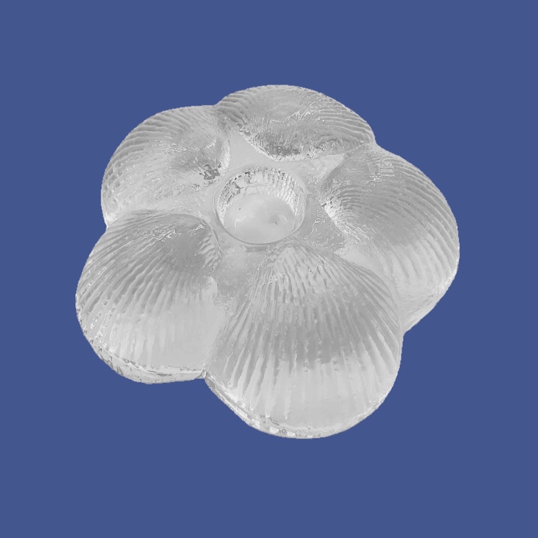 CRYSTAL Shell Taper Candle Holder By Viking Smooth Bottom Paperweight ...
