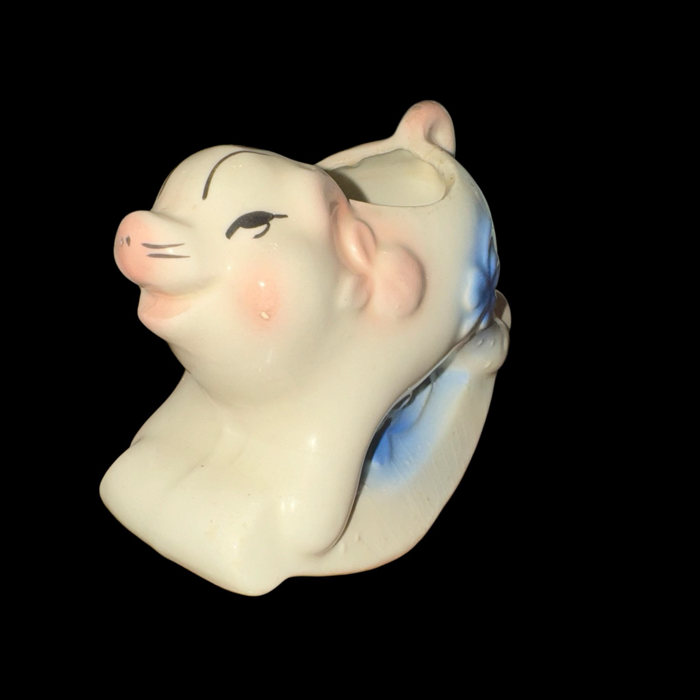 Pink Blue And White Pig Planter