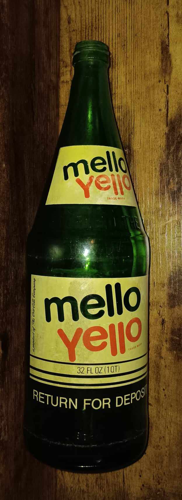 Vintage Glass Mellow Yellow Bottle