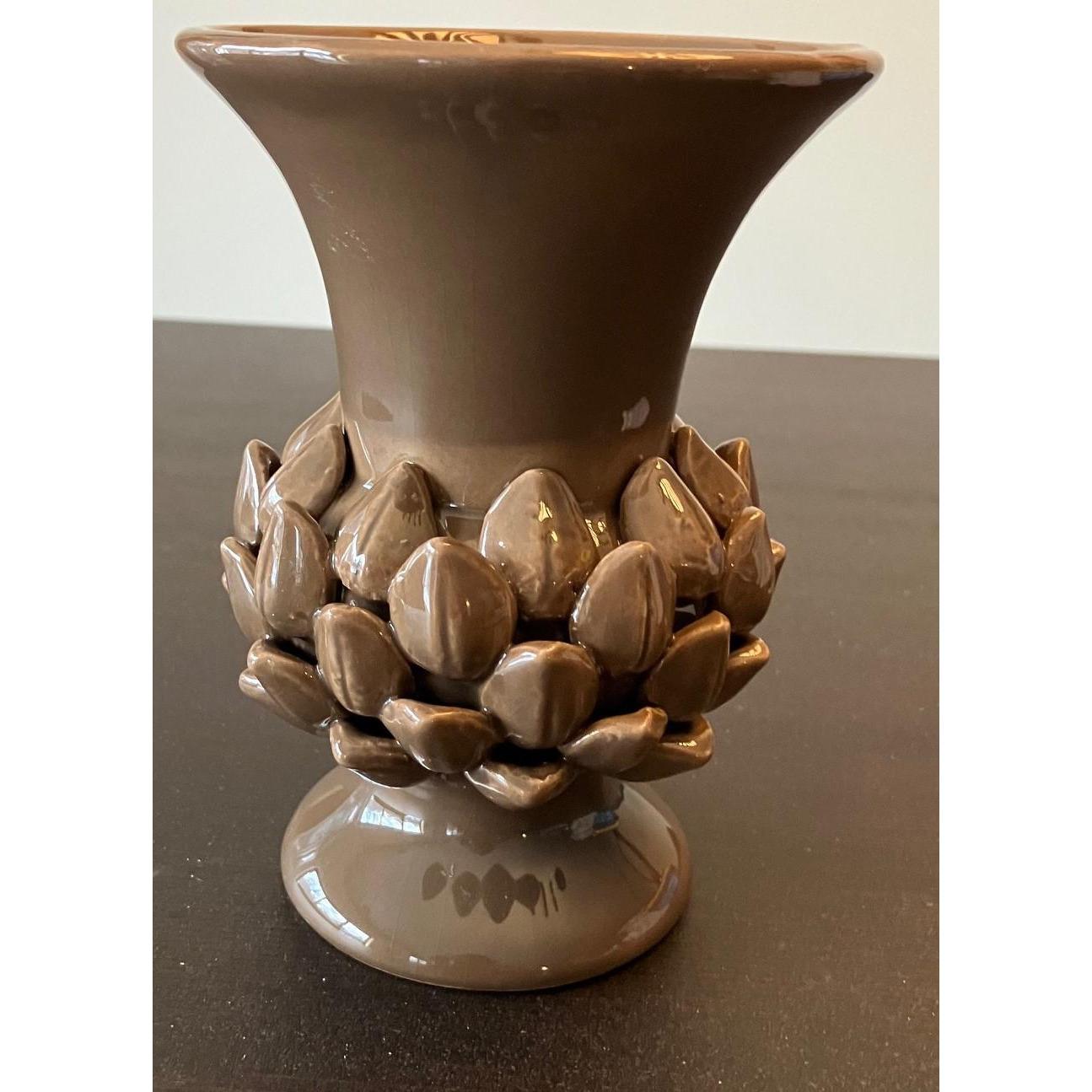 Three Hands Corp Taupe Brown 3D Ceramic Holder Pinecone Artichoke ...