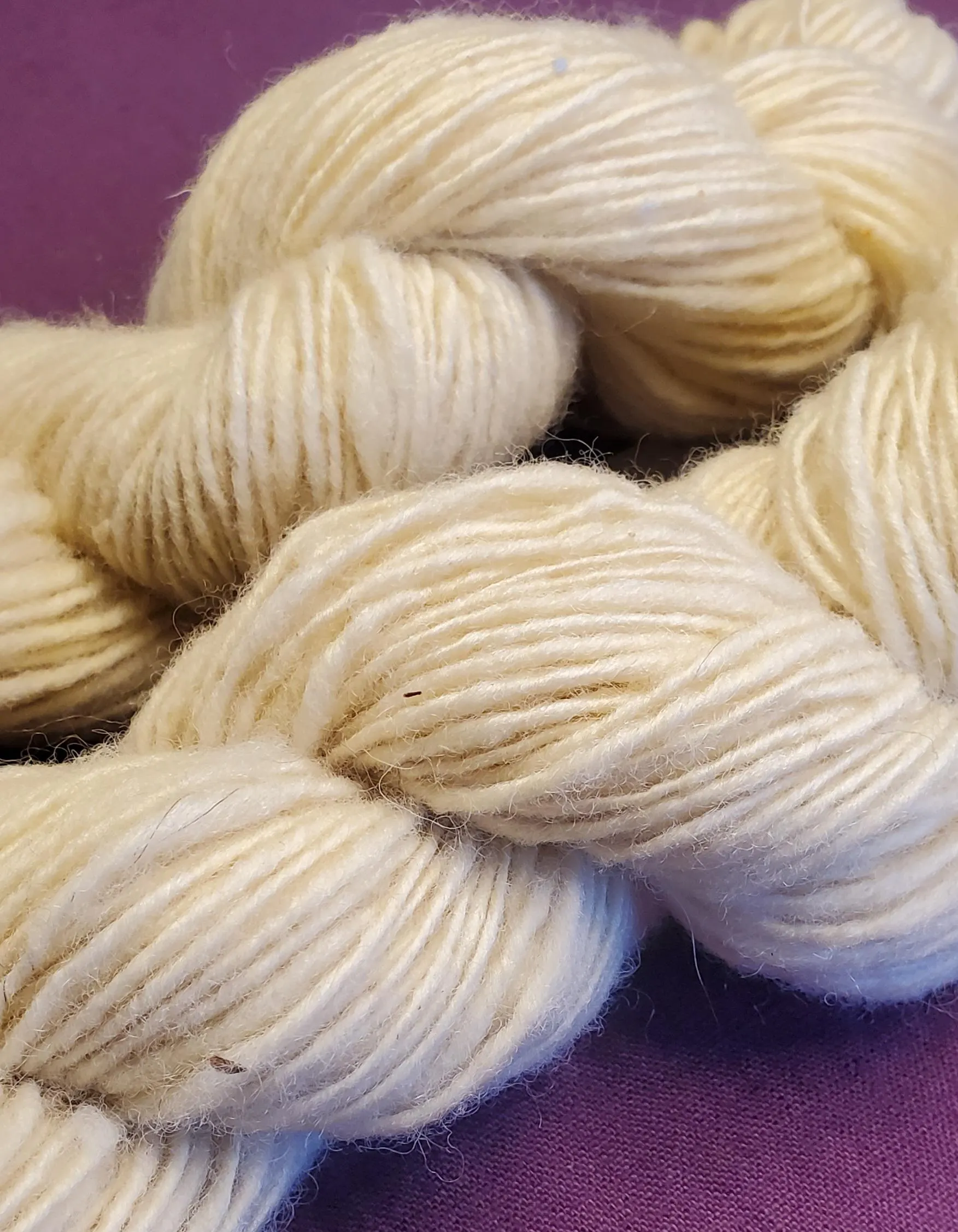 Jacob Sheep wool yarn - Natural Creamy White - Singles - Hand spun by ...