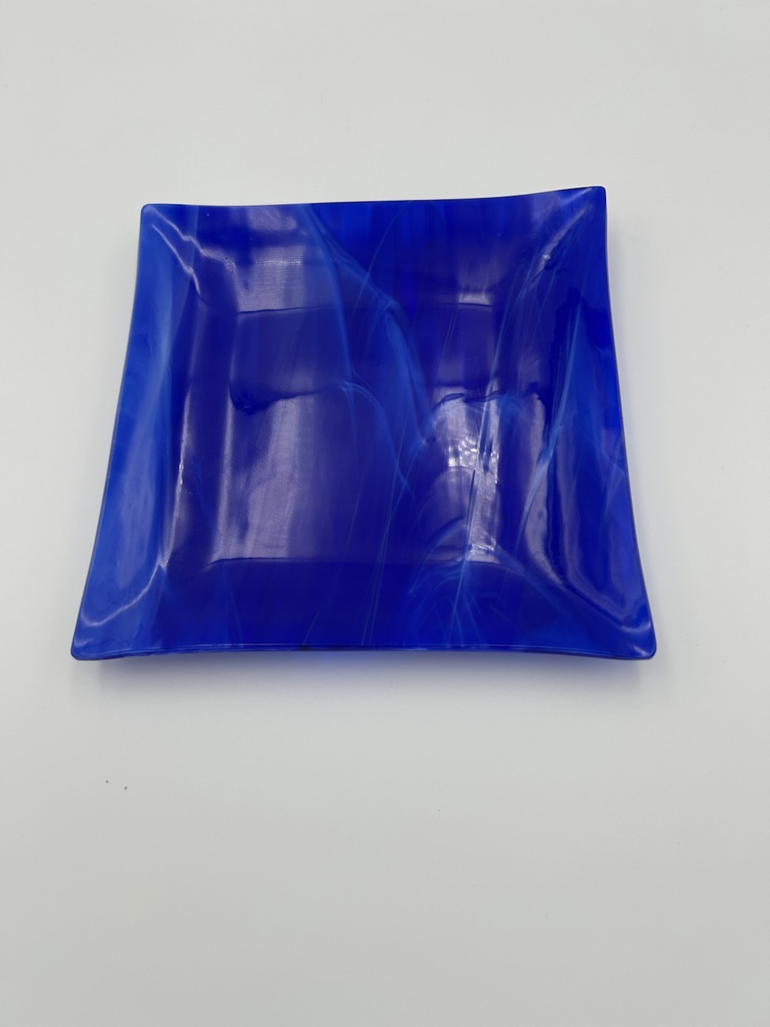 Cobalt Blue Fused Glass Catch All Plate