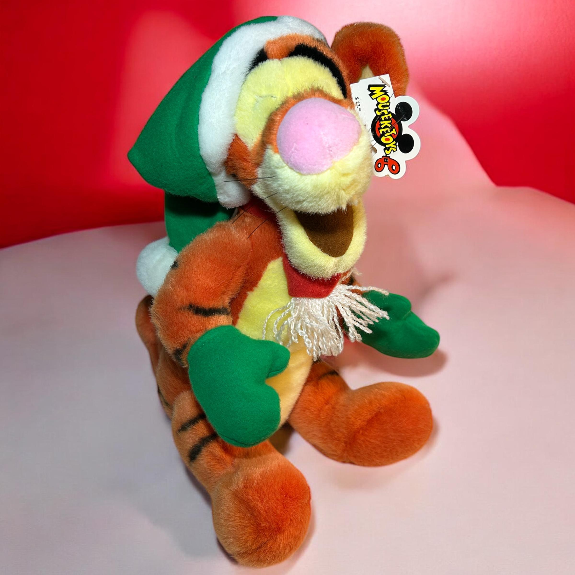 Walt Disney Mouseketoys Holiday Tigger 15" Christmas Santa Hat Scarf NWT