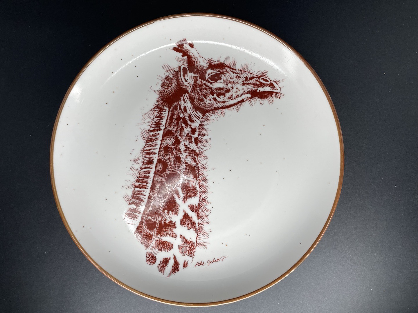 Vintage Giraffe Plate San Diego Mike Schnorr Zoological Society 10 ...