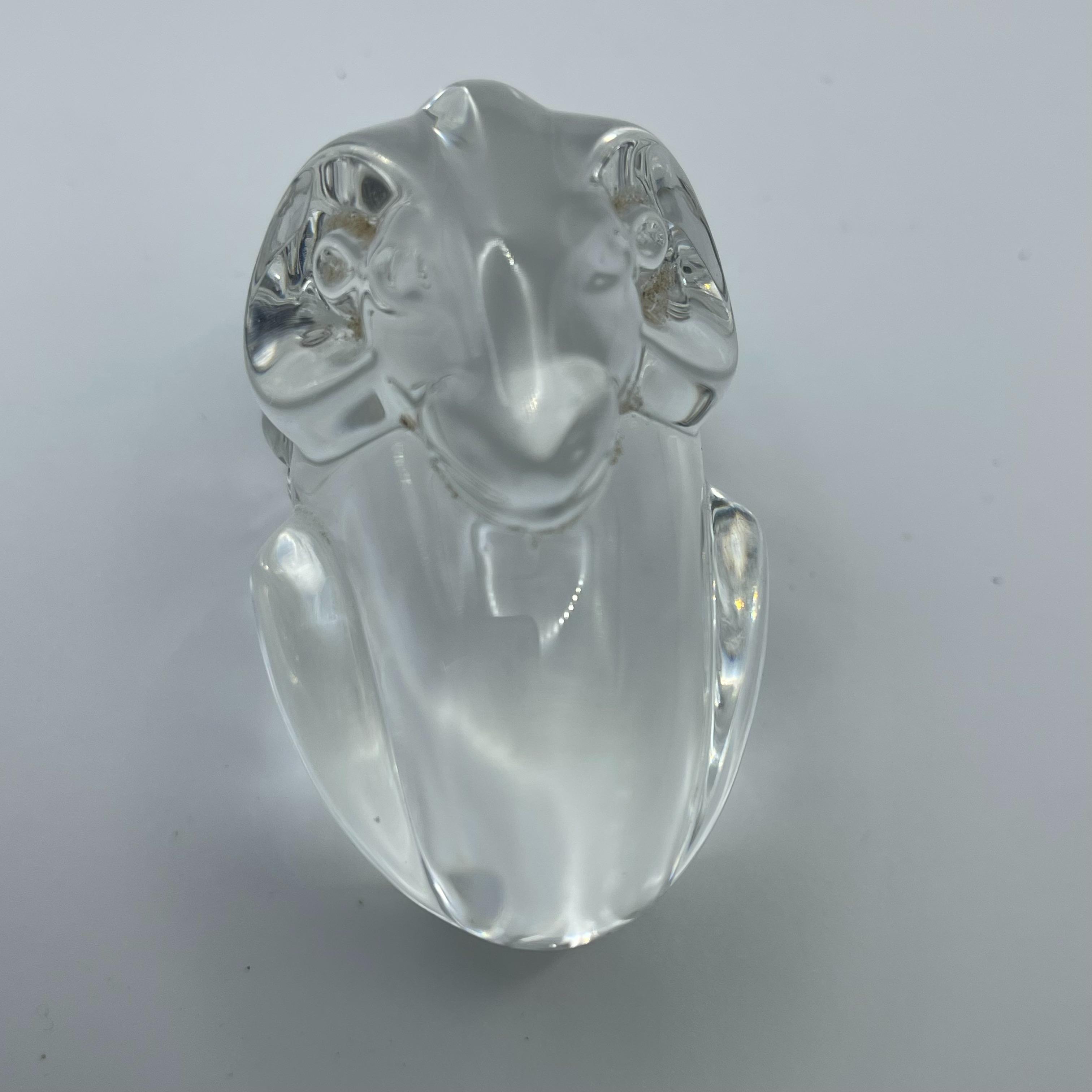 Steuben Ram Figurine Crystal Paperweight 1.5x2.5"
