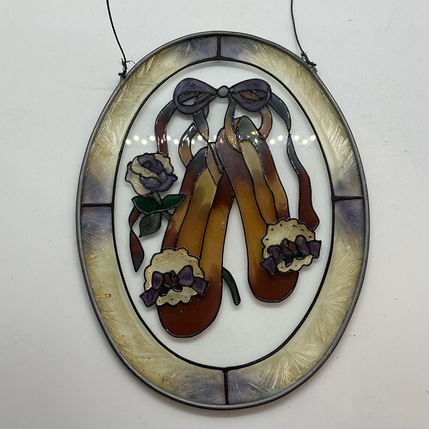 Vintage? Stained Glass Ballerina Slippers Toe Shoes Dance Ballet Sun ...
