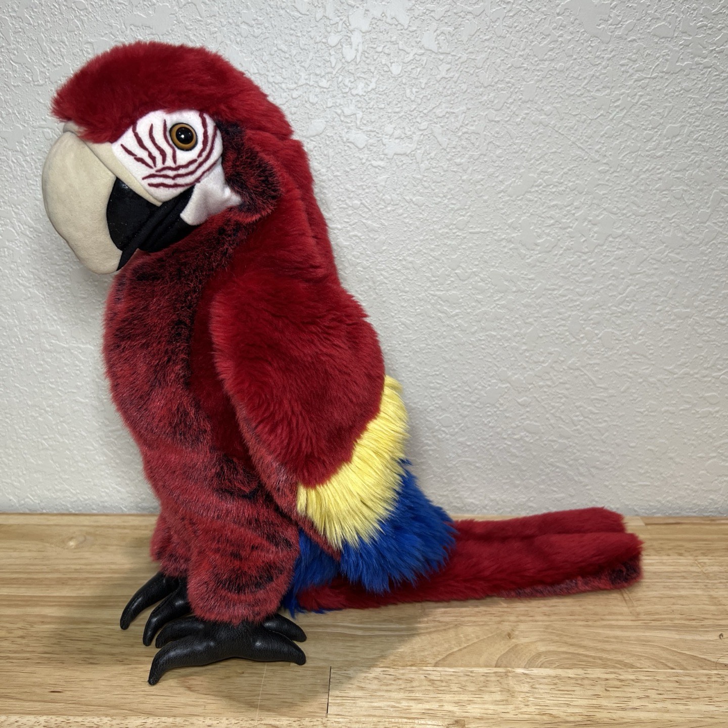 Folkmanis Scarlet Red Macaw Parrot Bird Hand Puppet Plush 16" H 12 ...