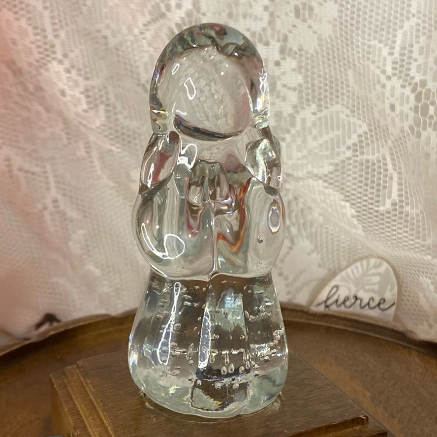 Clear Praying Angel Paperweight, 4.5x2.25