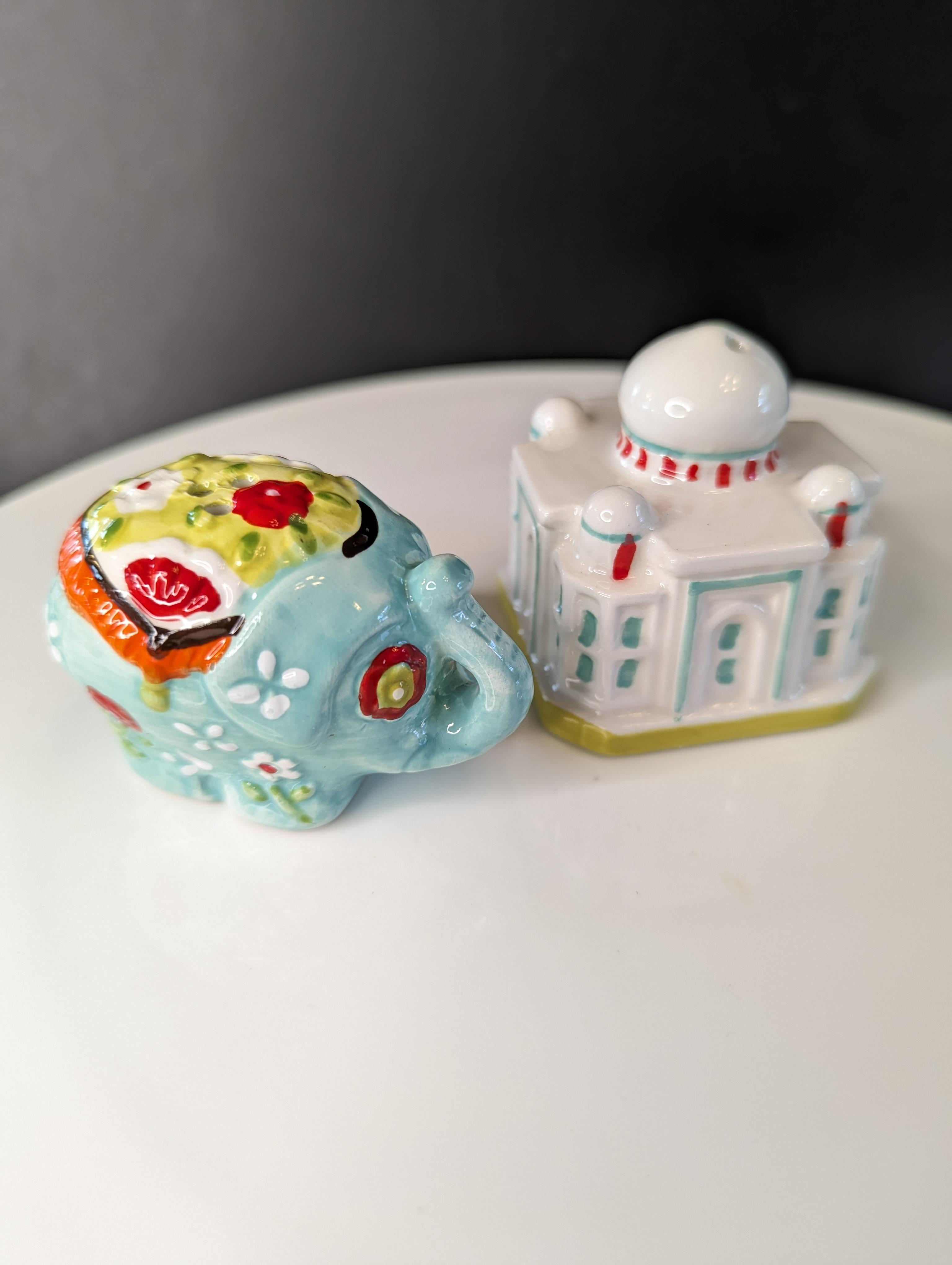 Colorful Elephant and Taj Mahal Salt and Pepper Shakers, World Market