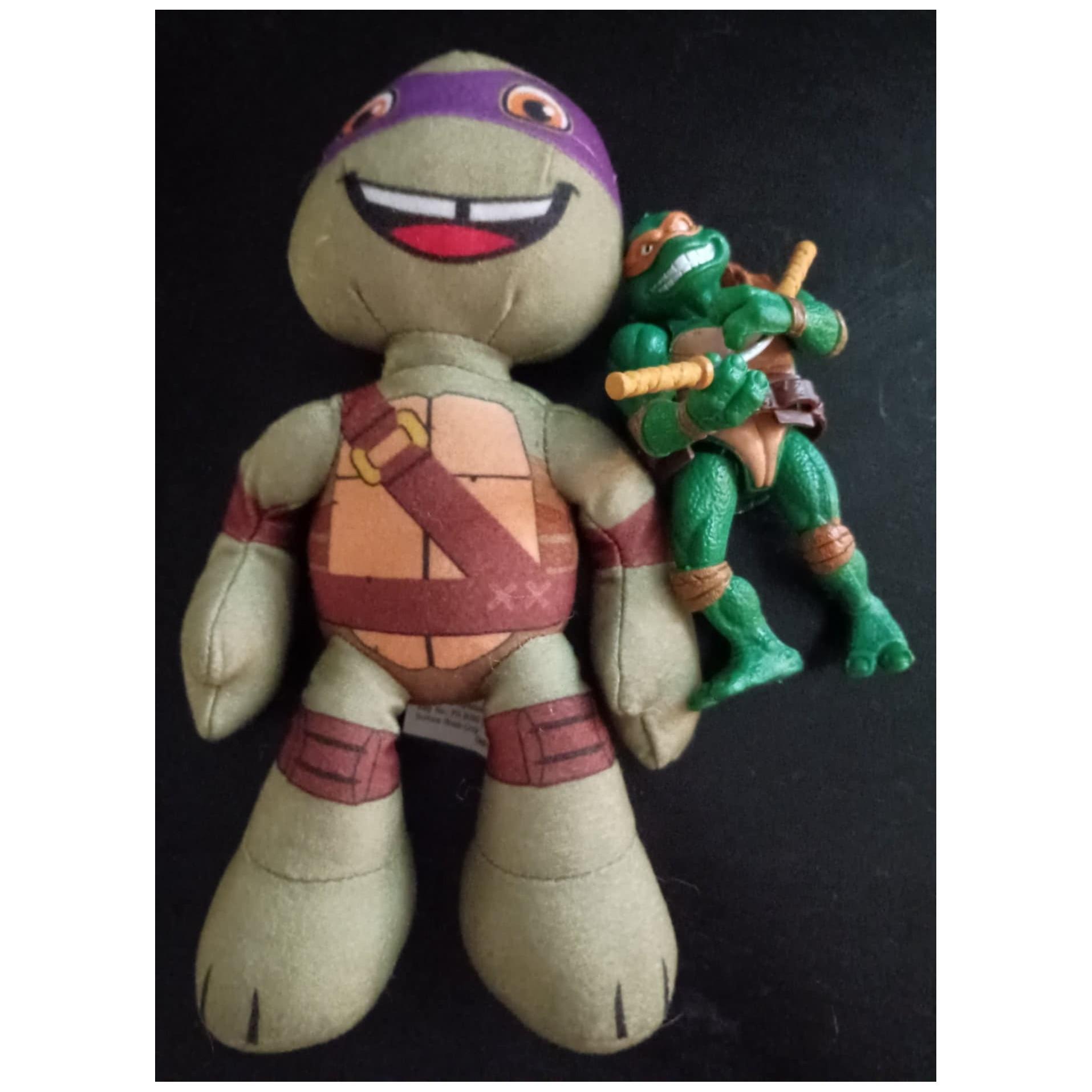 Vintage Teenage Mutant Ninja Turtles Plush and Action Figure Set