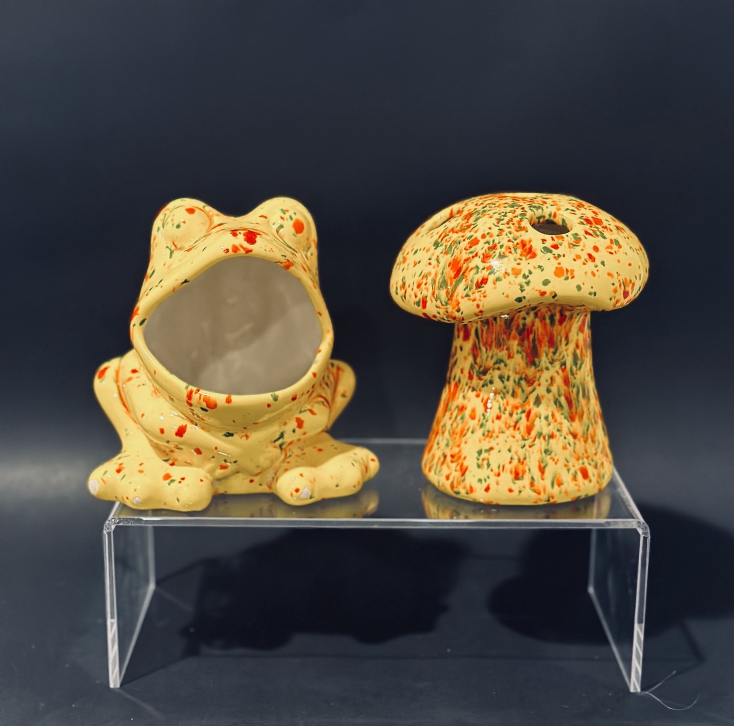 Vintage Ceramic Open Mouth Frog Sponge Holder & Mushroom Scouring ...