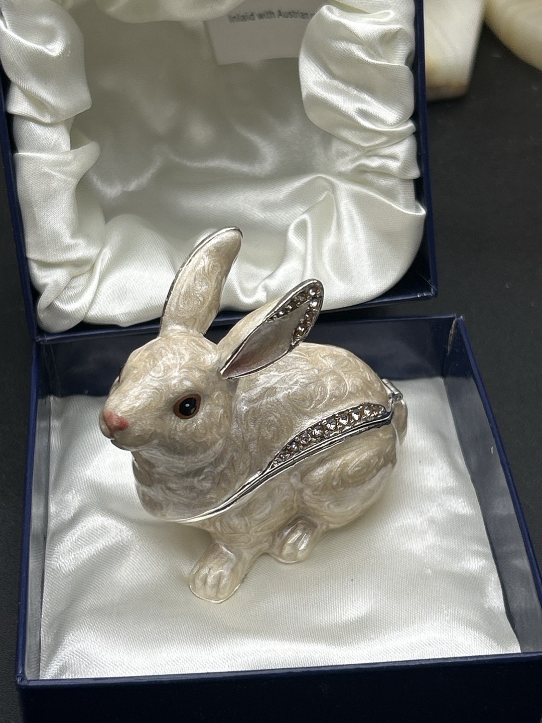 Vintage Kingspoint Designs Jeweled Rabbit Trinket Box – Hand Enameled ...