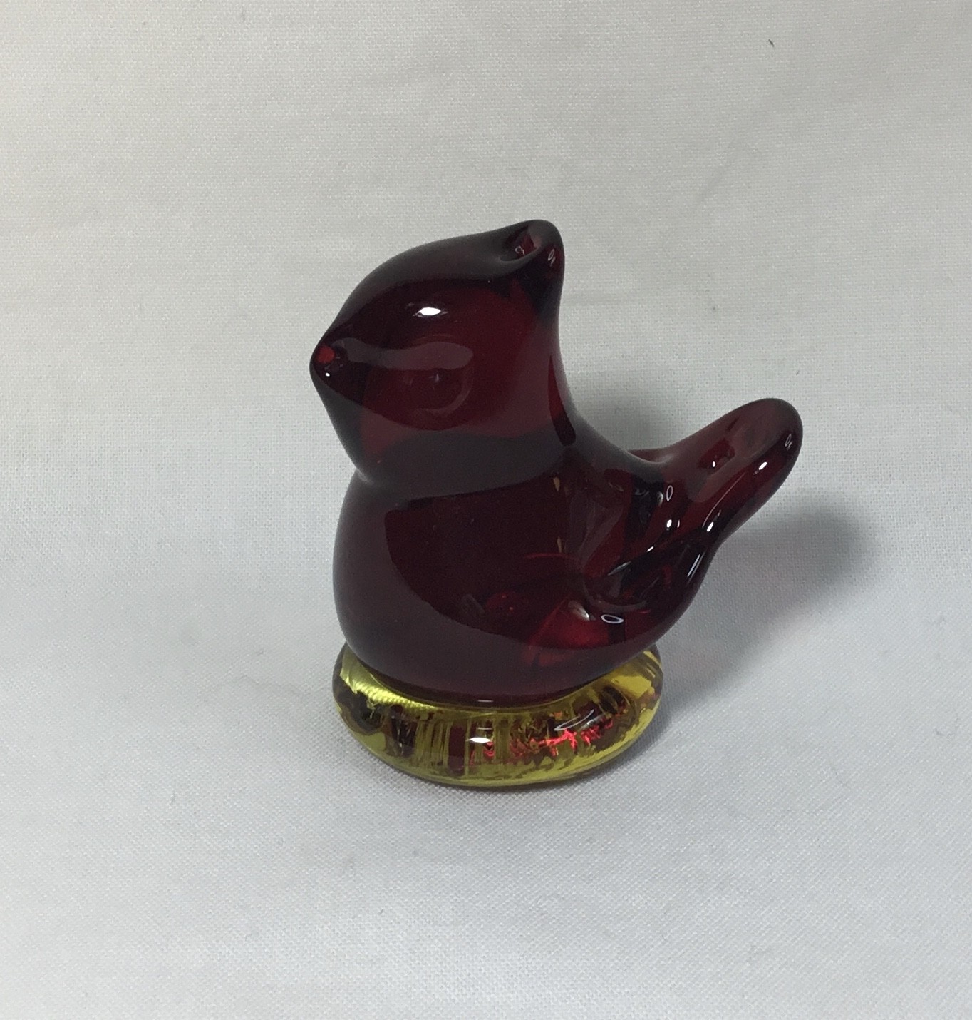 Vintage Ruby Red Glass Bird, Cardinal of Love, Signed W Ward '93 ...