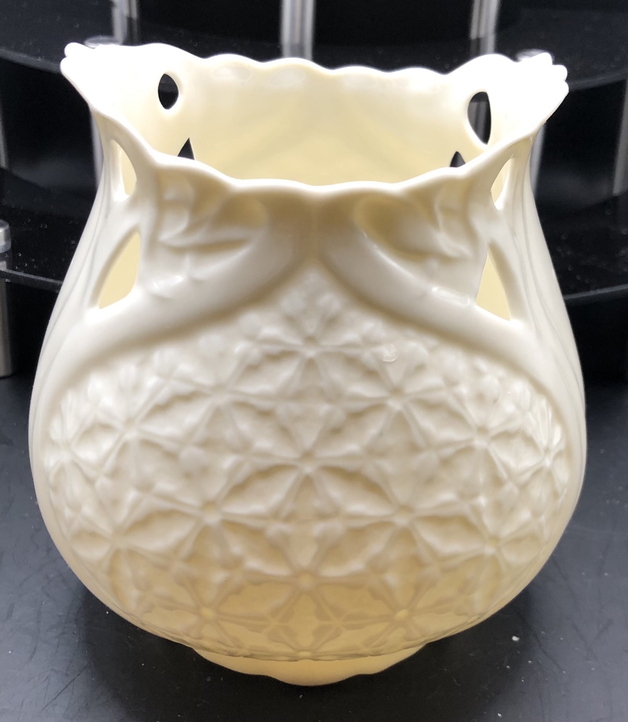 #35- Belleek- These with diamond pattern and cut outs