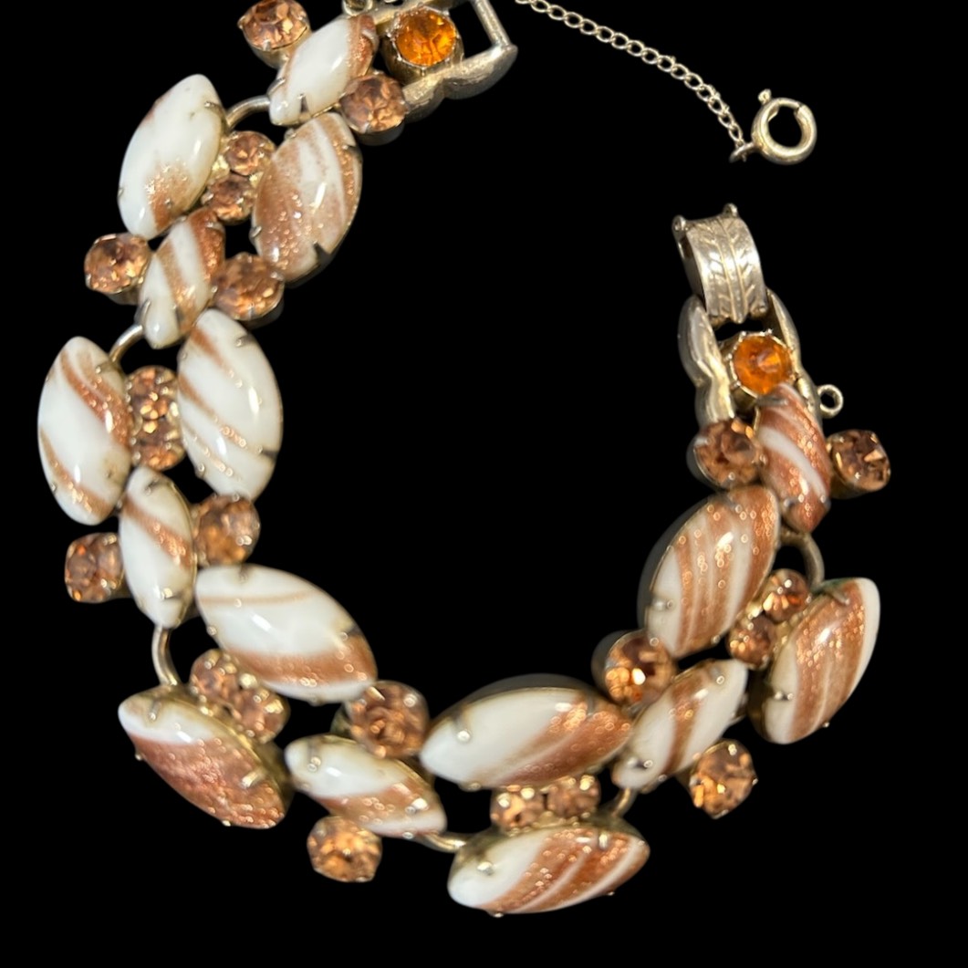 Vintage Julianna 5 Link Copper/Gold Fluss Bracelet