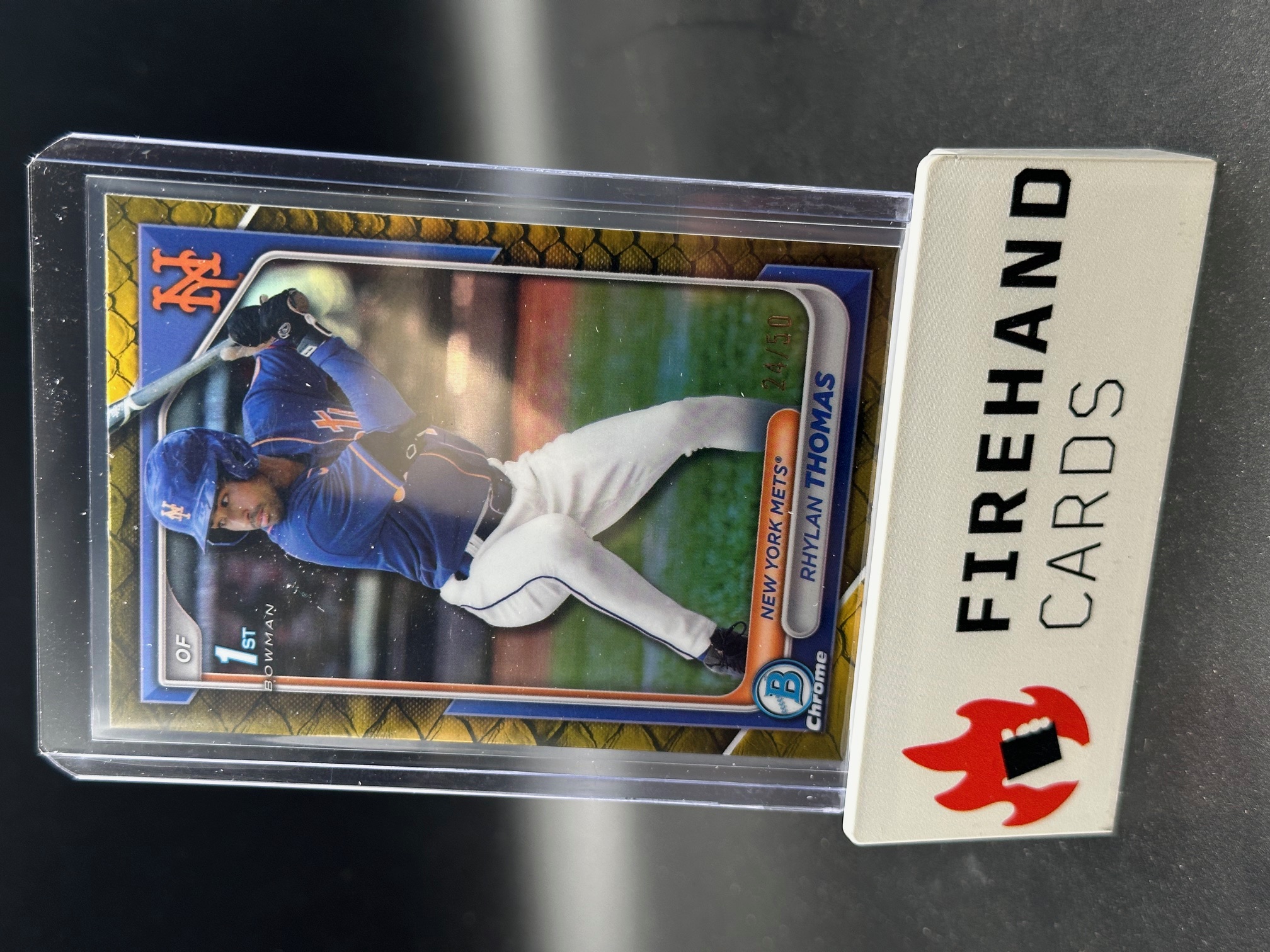 Rhylan Thomas 2024 Bowman Chrome Gold Reptilian Refractor New York Mets ...