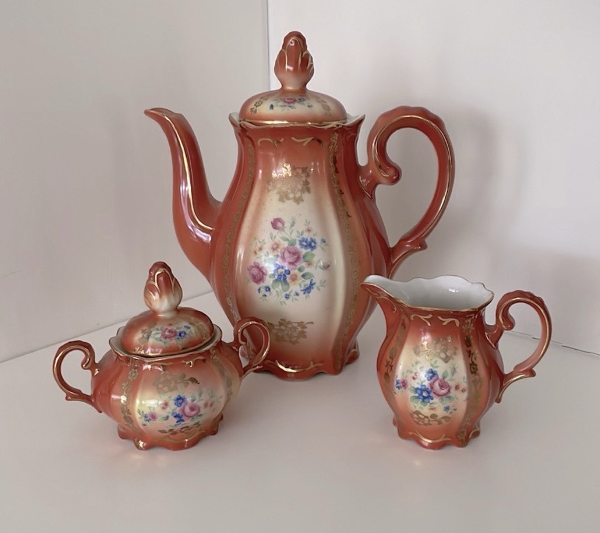 US Zone (Post WWII 1945-1949) Germany Floral china tea set in beautiful ...