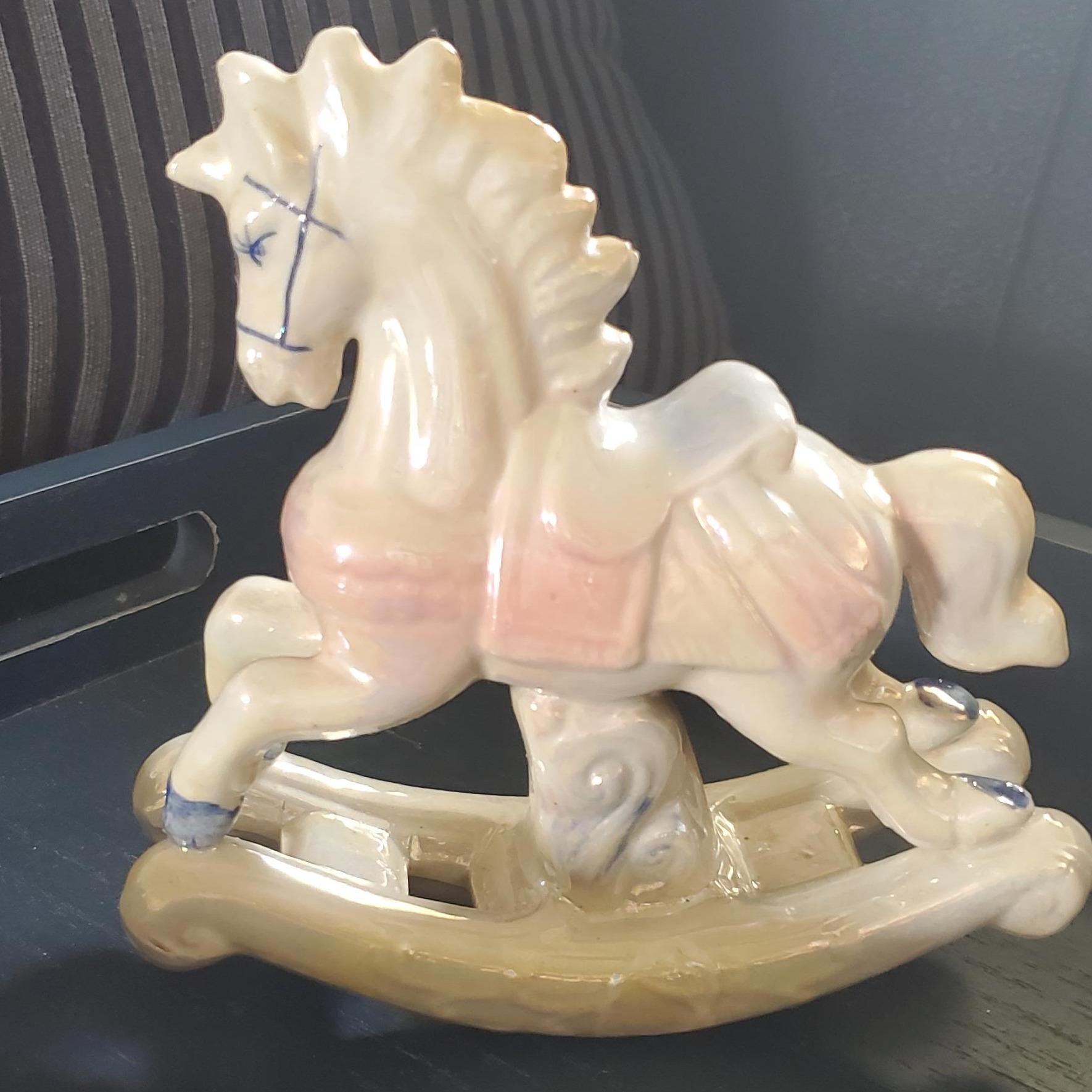 Vintage Porcelain Little Rocking Horse