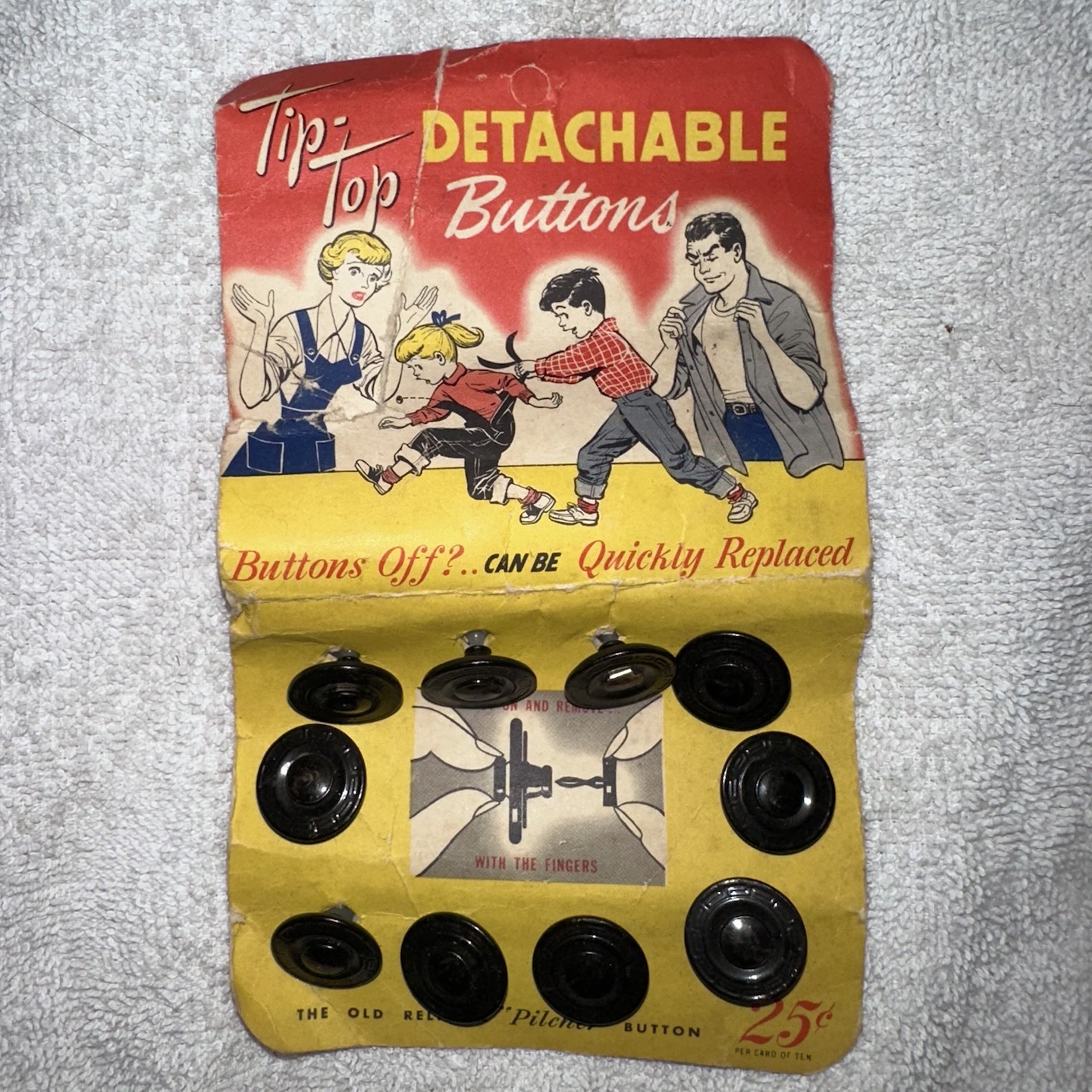 Vintage Tip Top Product Company Detachable Button Set Of 10 Original ...