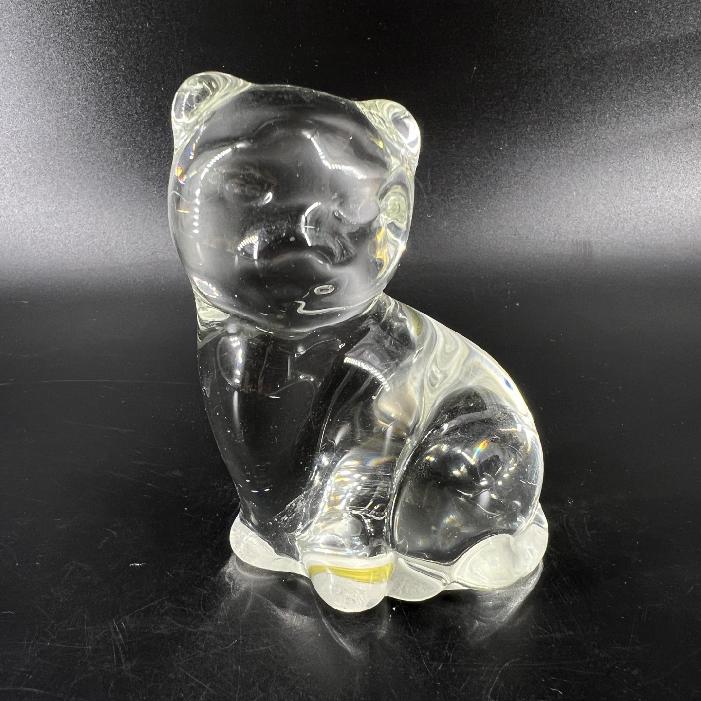 Clear Glass Cat Figurine China