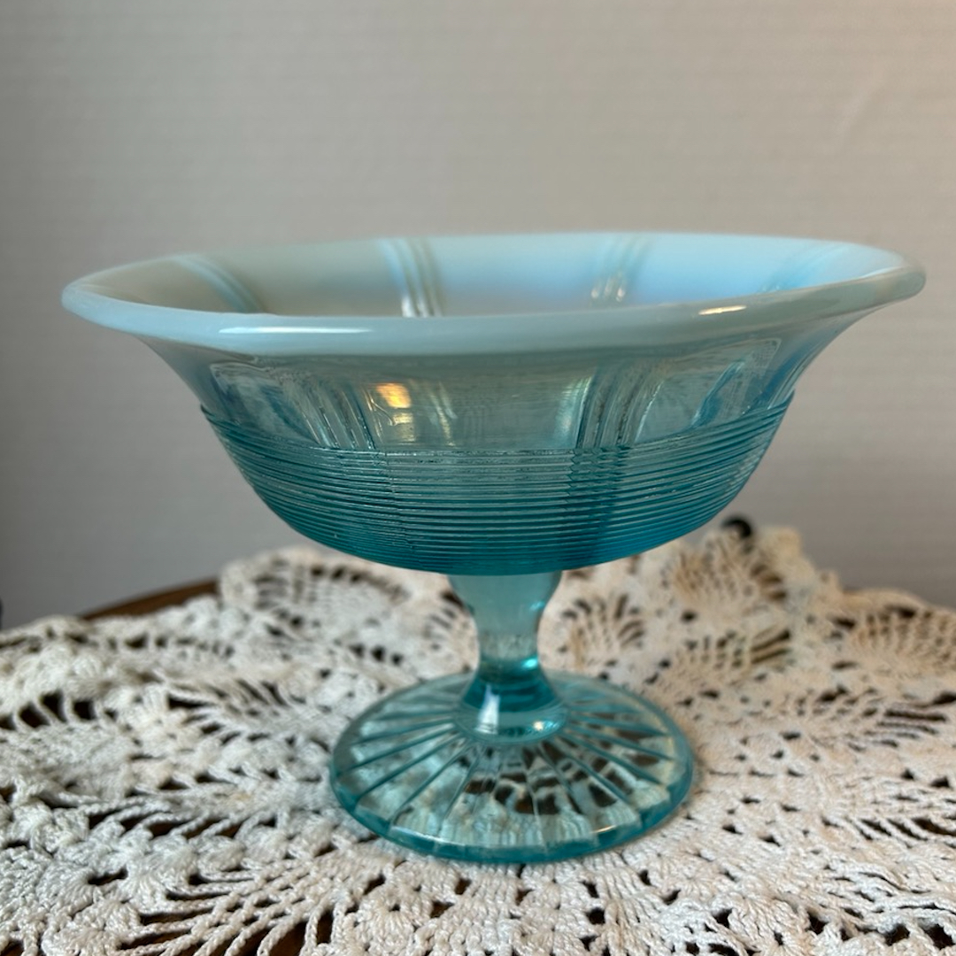 HTF Antique Northwood Glass Company Blue Opalescent “Spool Of Thread ...