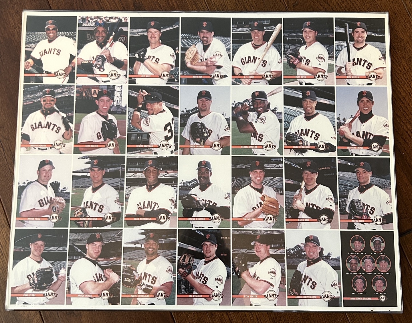 San Francisco Giants 2002 Keebler Uncut Baseball Cards Acrylic Frame ...