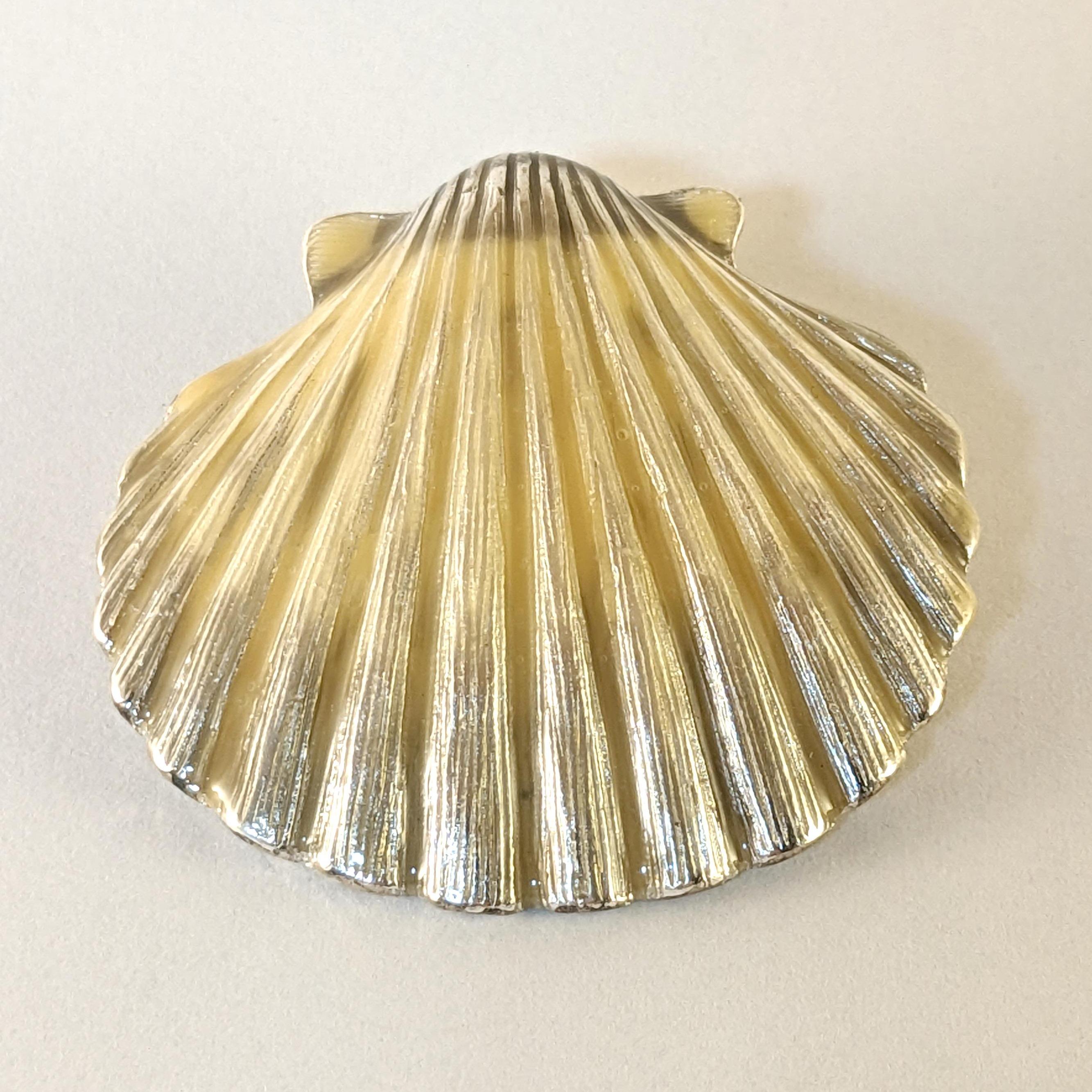 Seashell Scallop Shell Brooch or Pendant