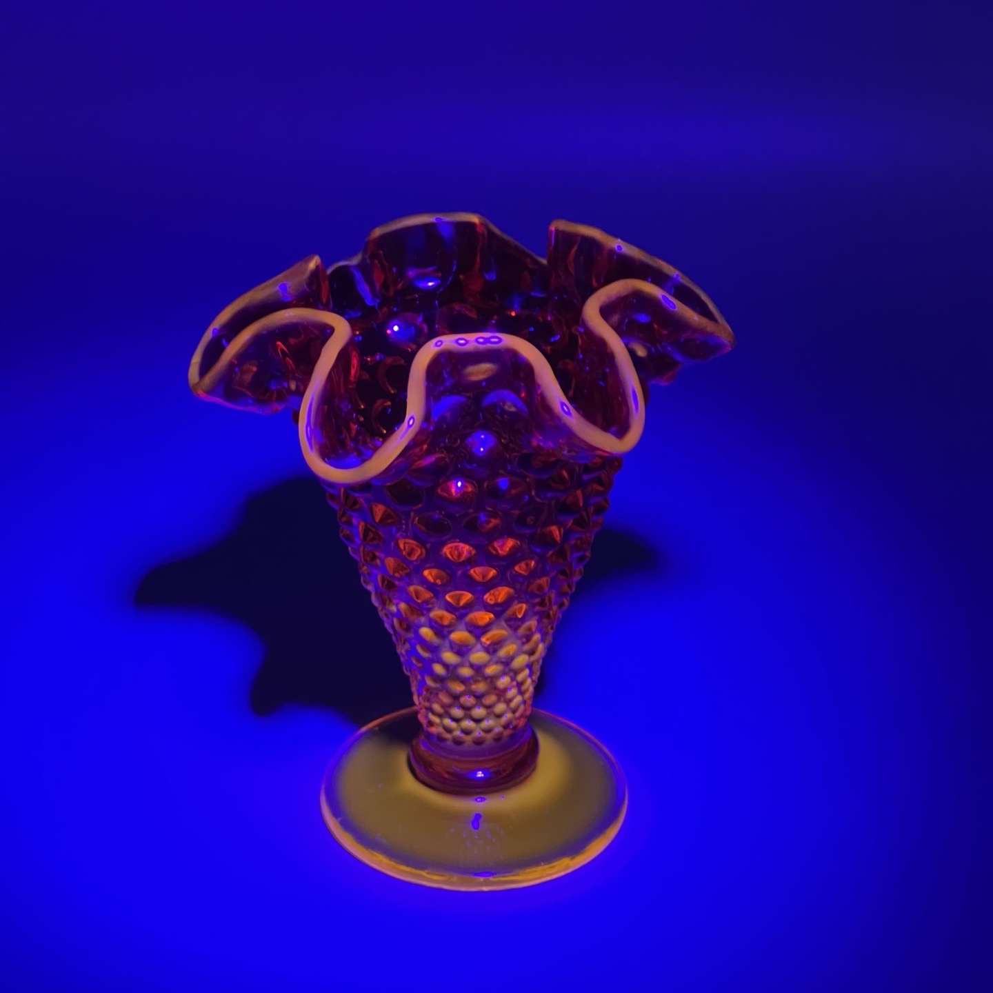 Fenton Hobnail Trumpet Vase Colonial Orange