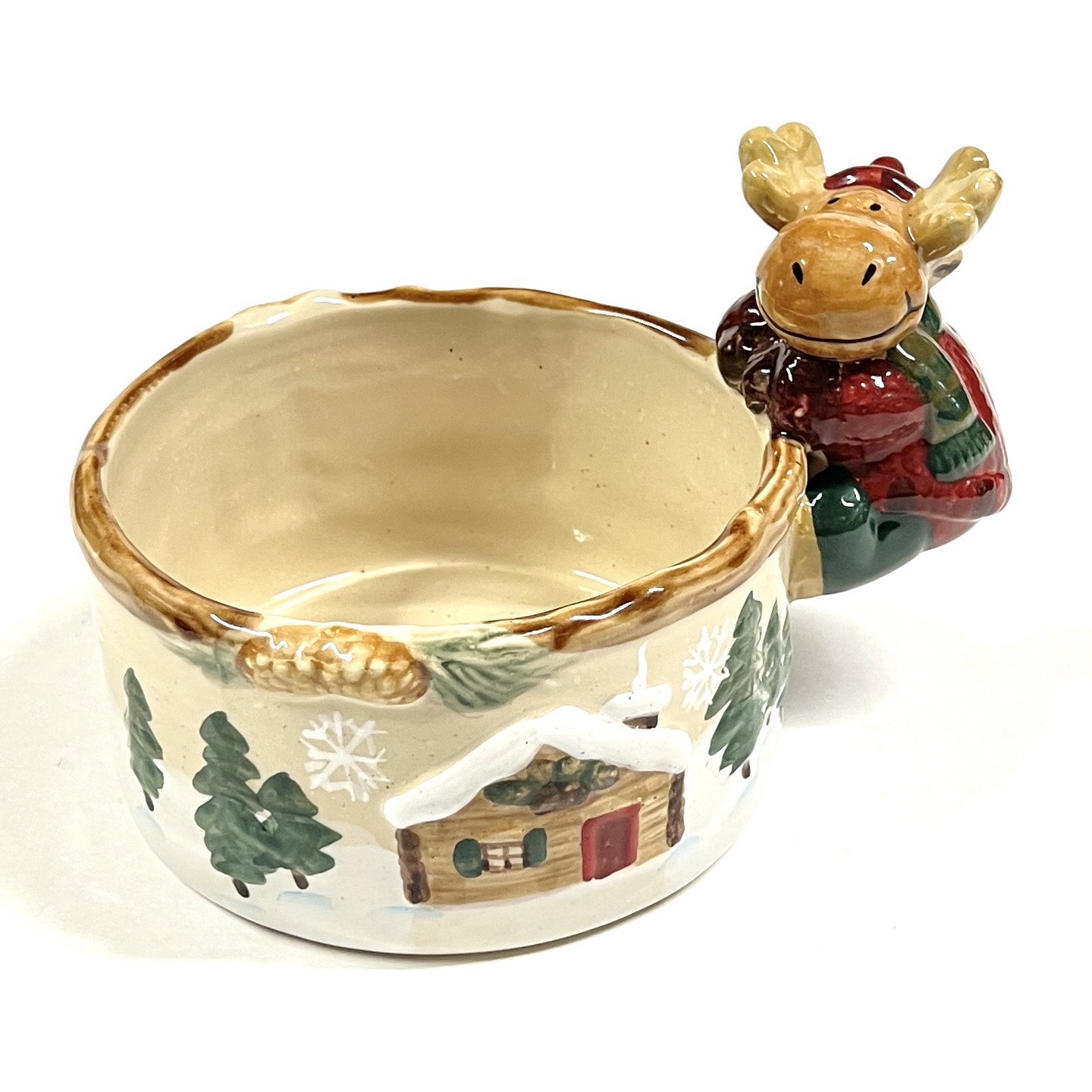 Heartland ST NICHOLAS SQUARE Bowl MERRY KISS MOOSE Christmas Dish ...