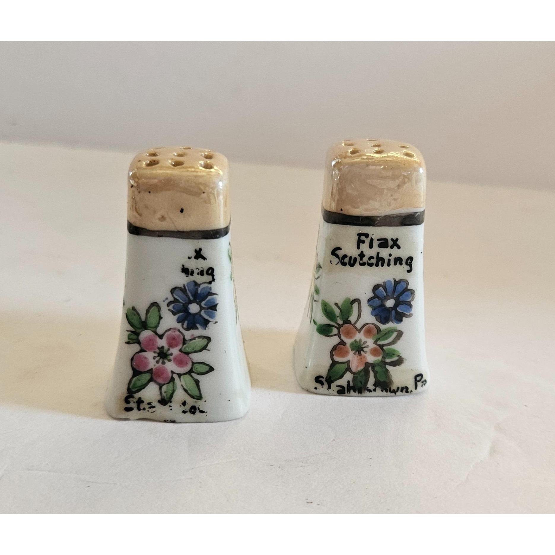 Vintage Miniature Salt and Pepper Shakers, 1.75" tall x 1" wide, Hand ...
