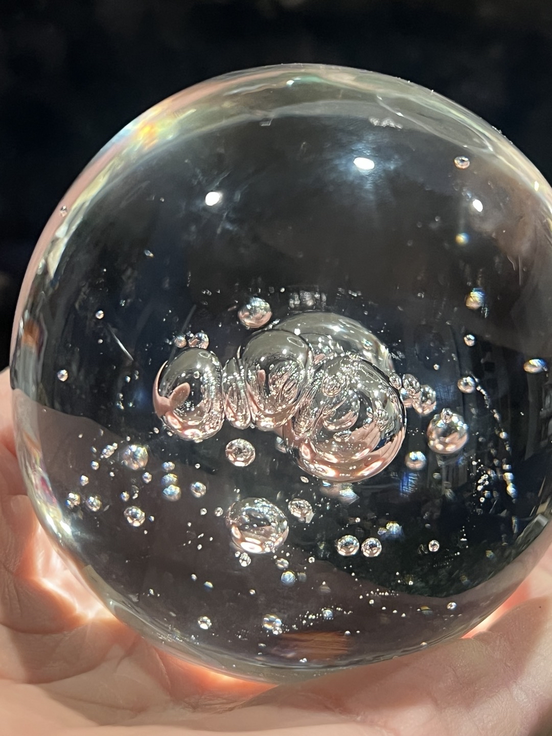 22- Beautiful, Vintage, Big Clear Controlled Bubble Paperweight