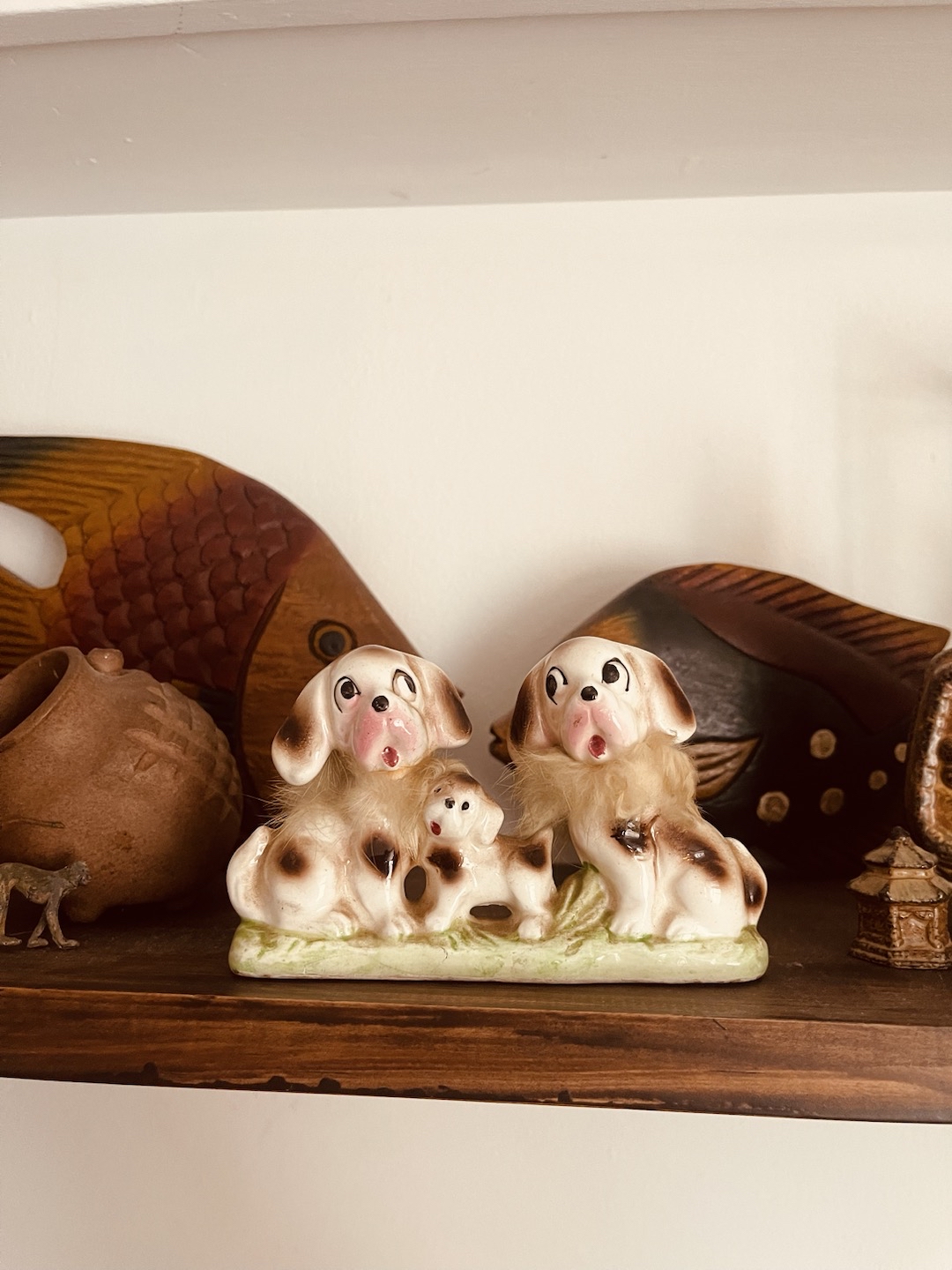 1950s Kitsch Dog Family Faux Fur