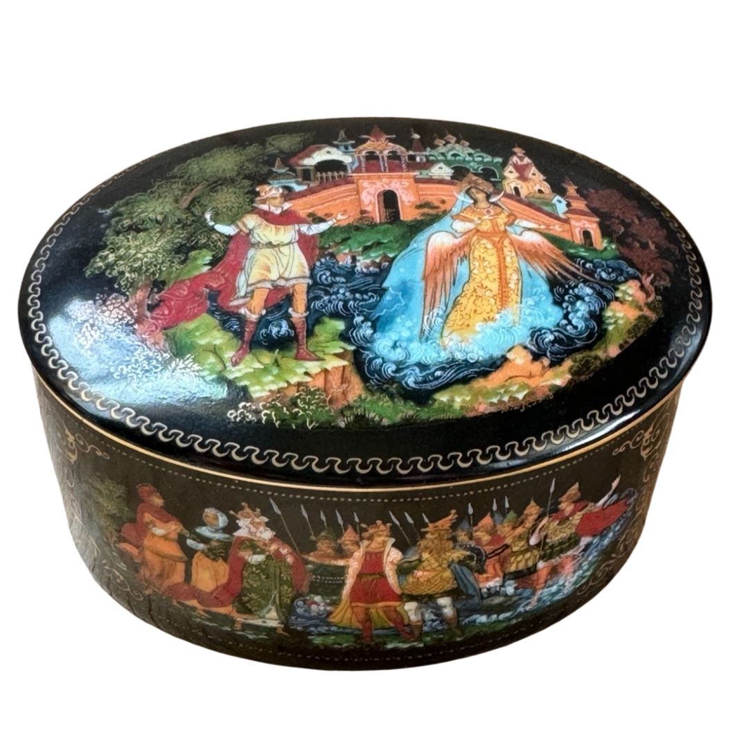 Russian Palekh Box ''LEGEND of TSAR SALTAN'', Trinket Palekh Box by ...