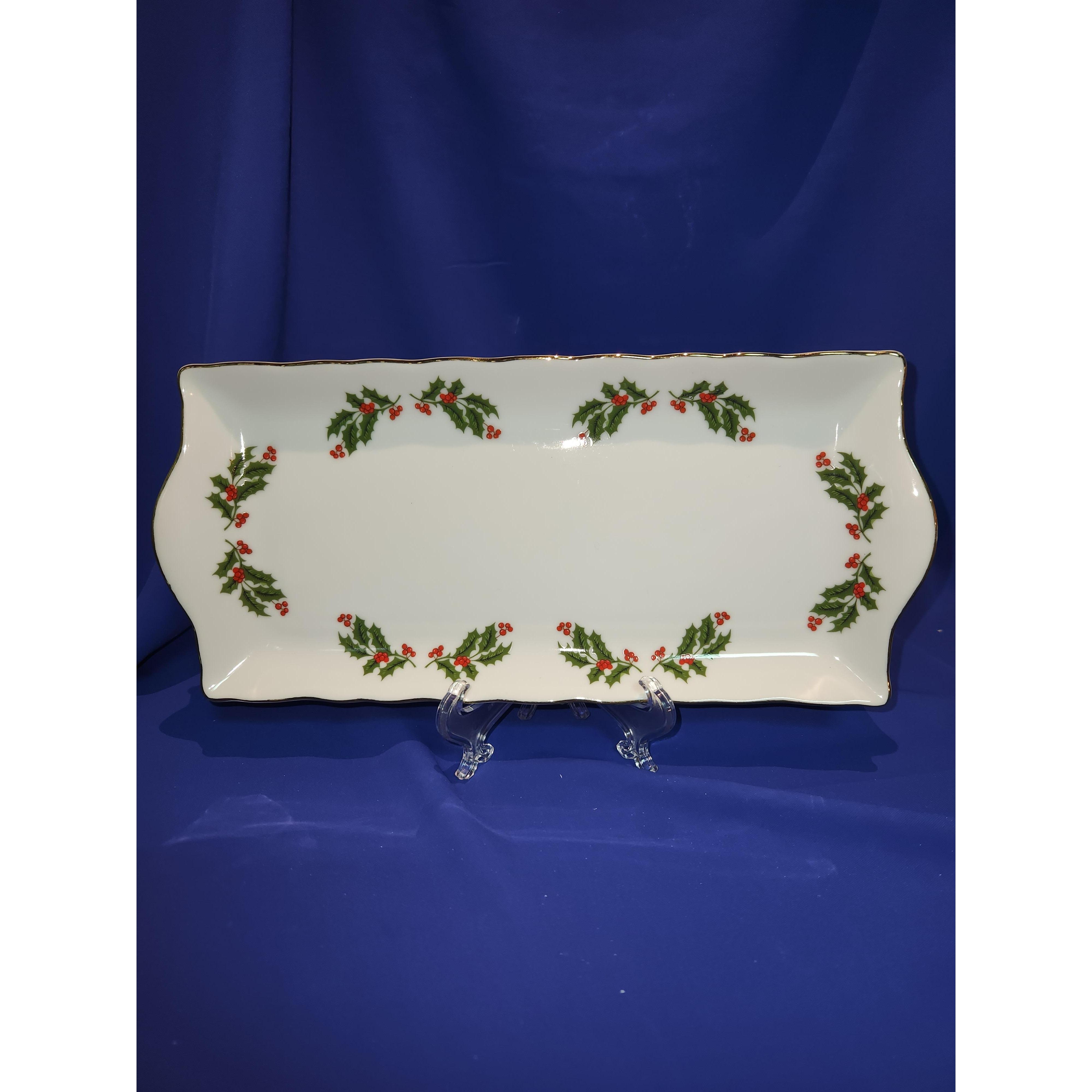 Kashima Christmas Holly Rectangular Serving Platter Tray