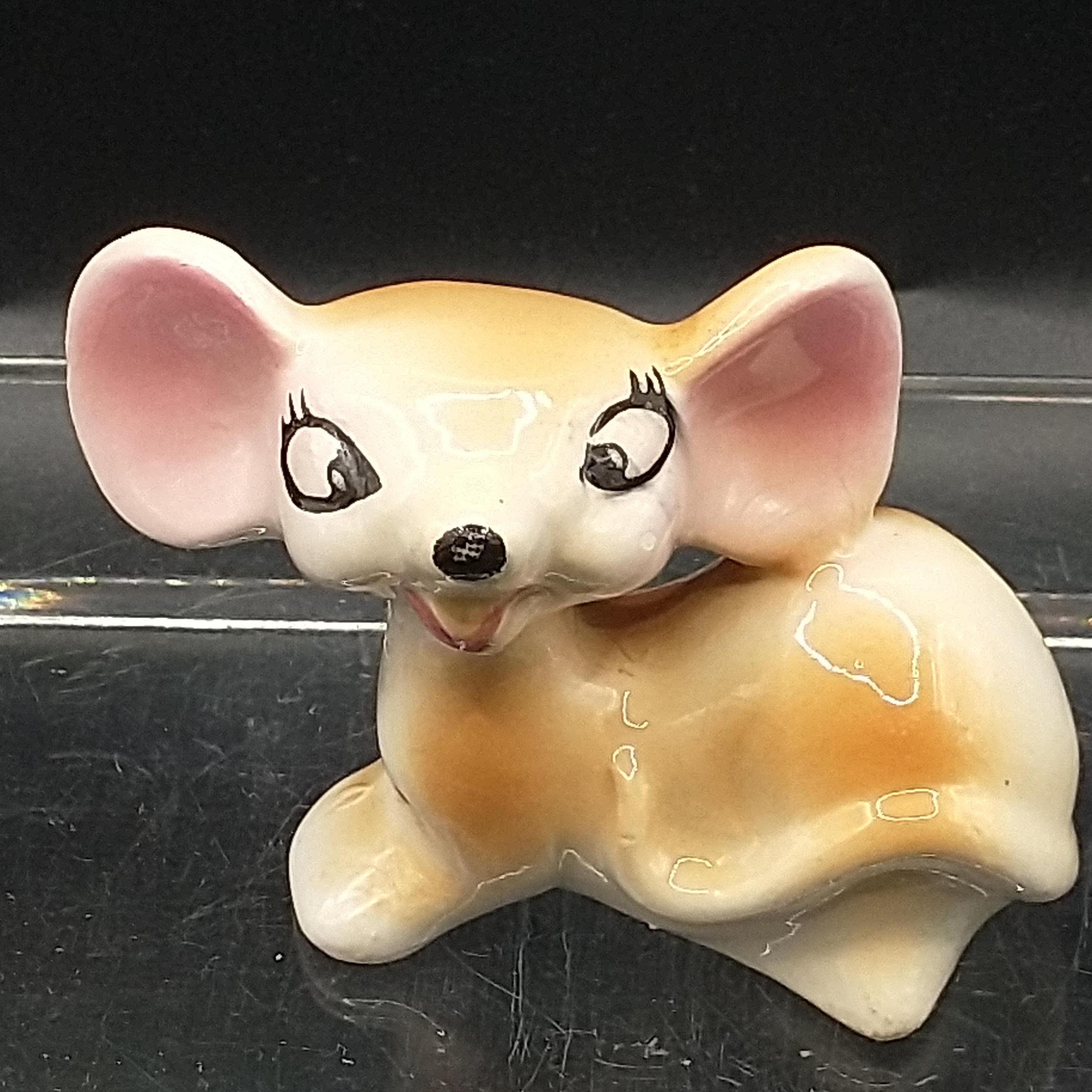 Vintage Rare Mouse Figurine Wide Eyes Big Ears Japan
