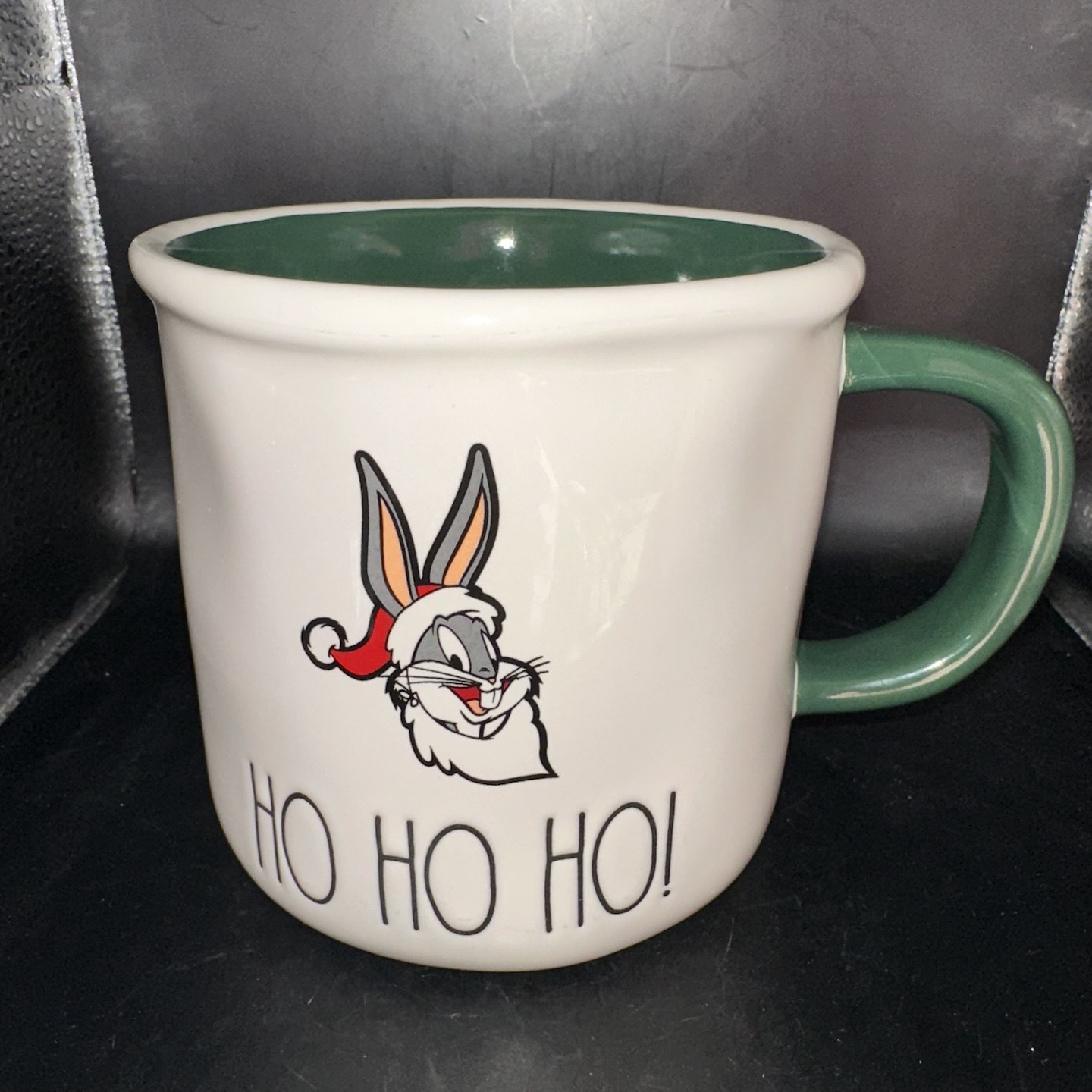 NWOT Rae Dunn Looney Tunes Bugs Bunny Christmas Mug Ho Ho Ho Large Ceramic