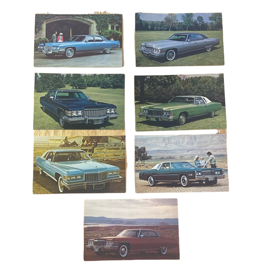 Seven 1970s Cadillac Postcards